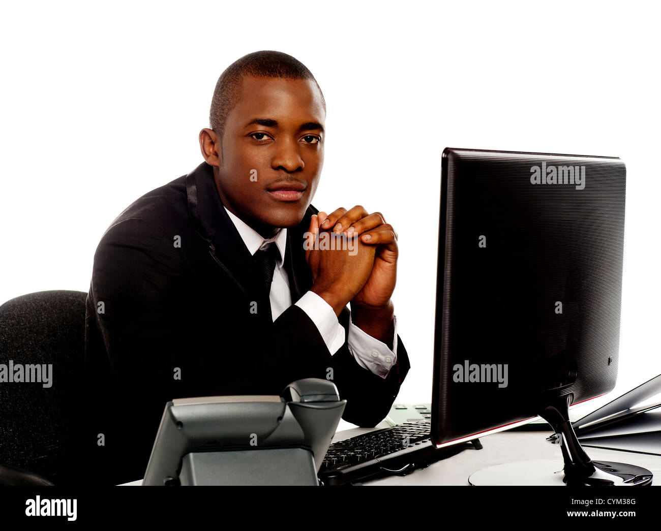 Portrait of a handsome african young executive posing for camera Stock ...