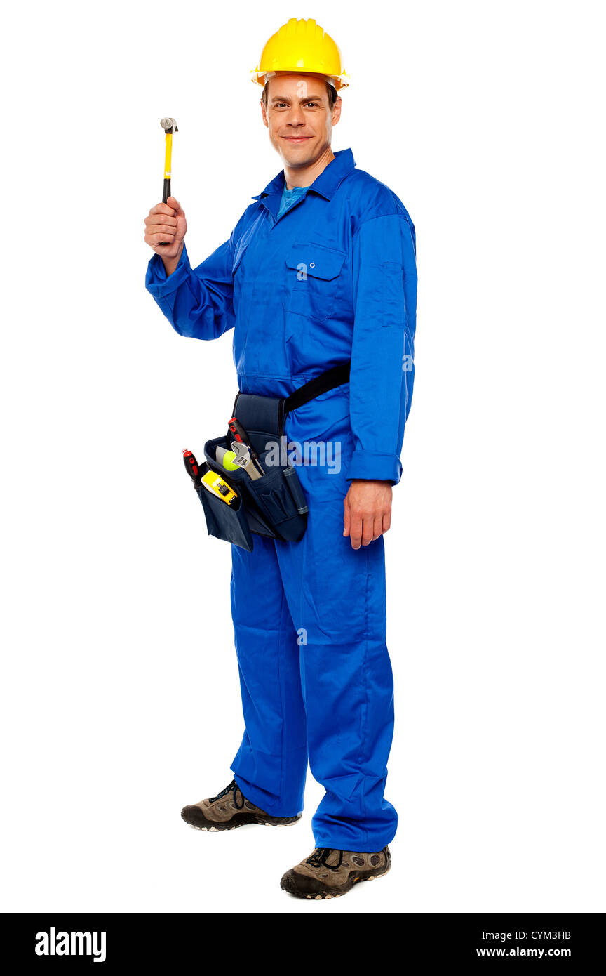 Construction worker with hammer hi-res stock photography and images - Alamy