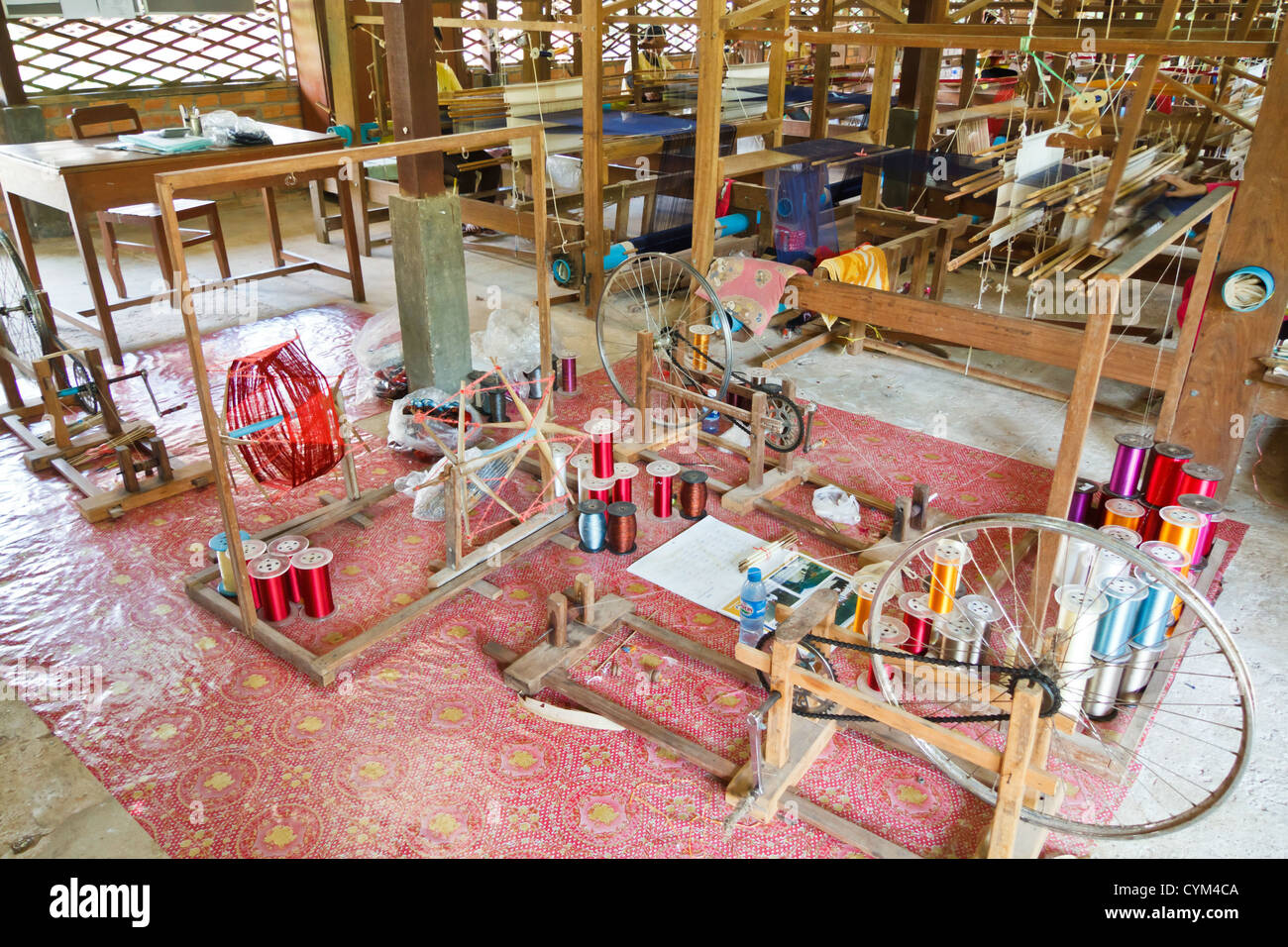 Cambodian silk weaving hi-res stock photography and images - Alamy