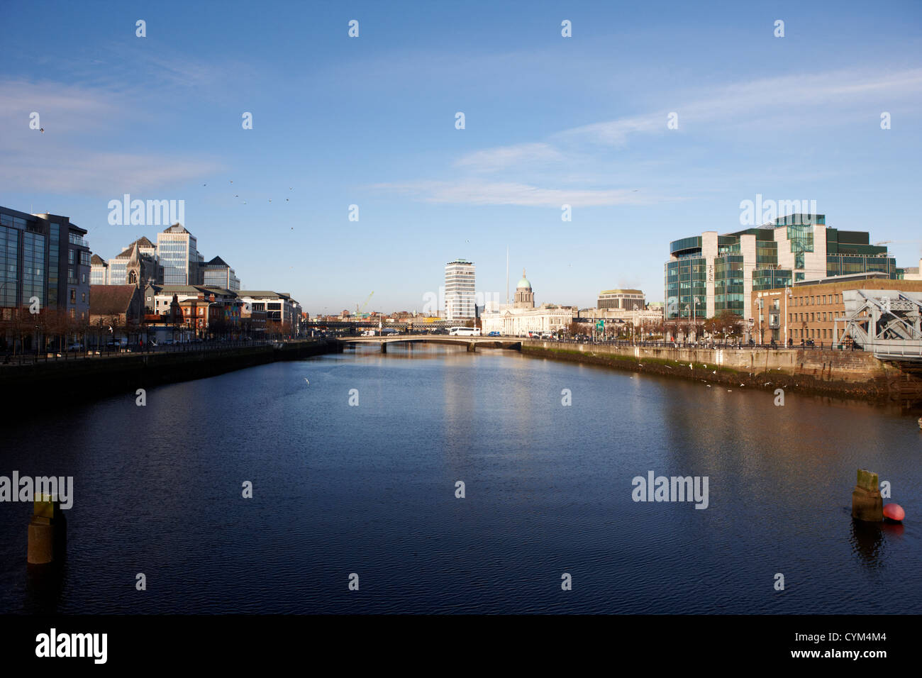 view of the river liffey custom house quay and dublin skyline republic ...