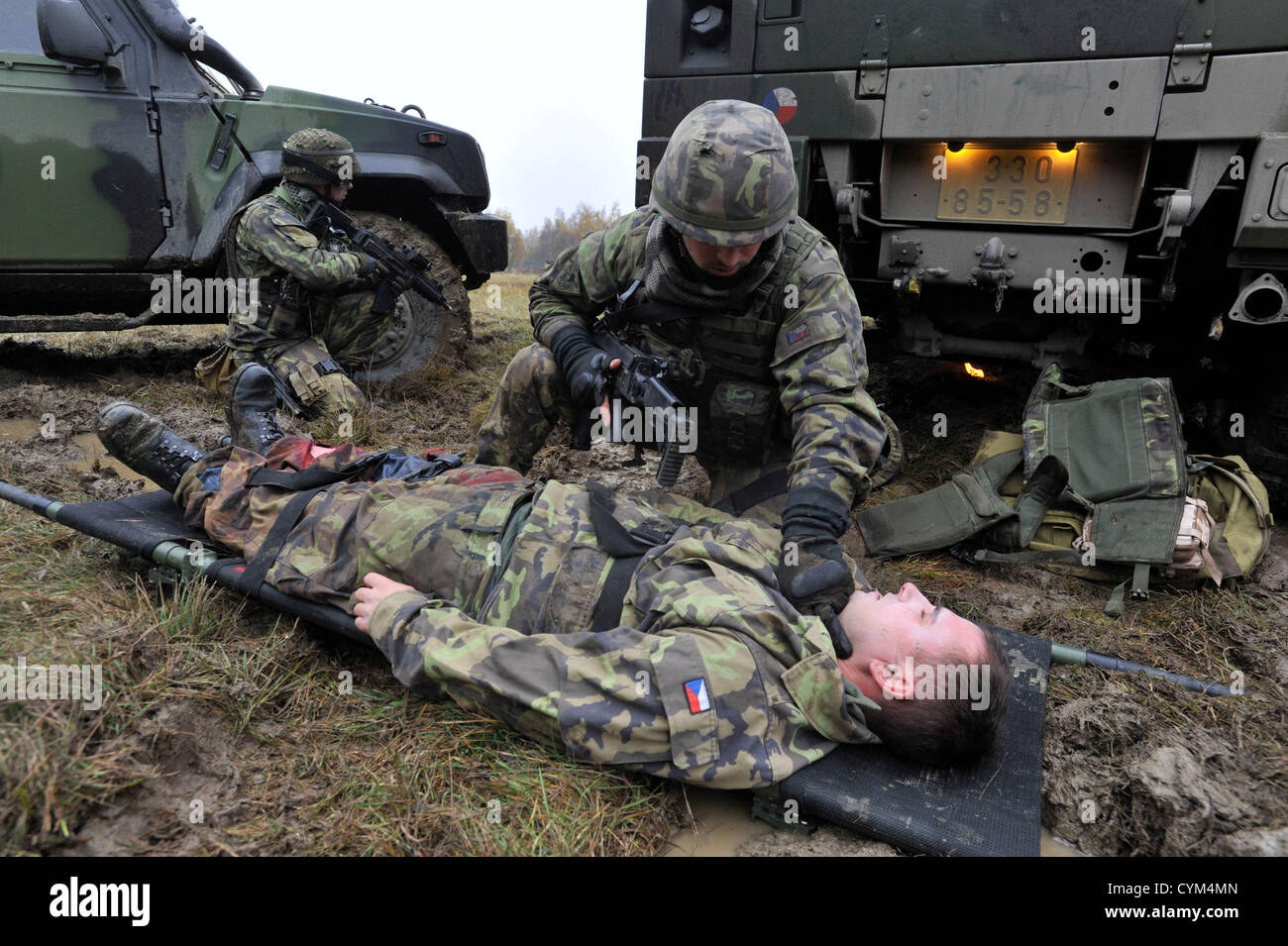 Military training of Task Force in the military area Libava in Libava ...