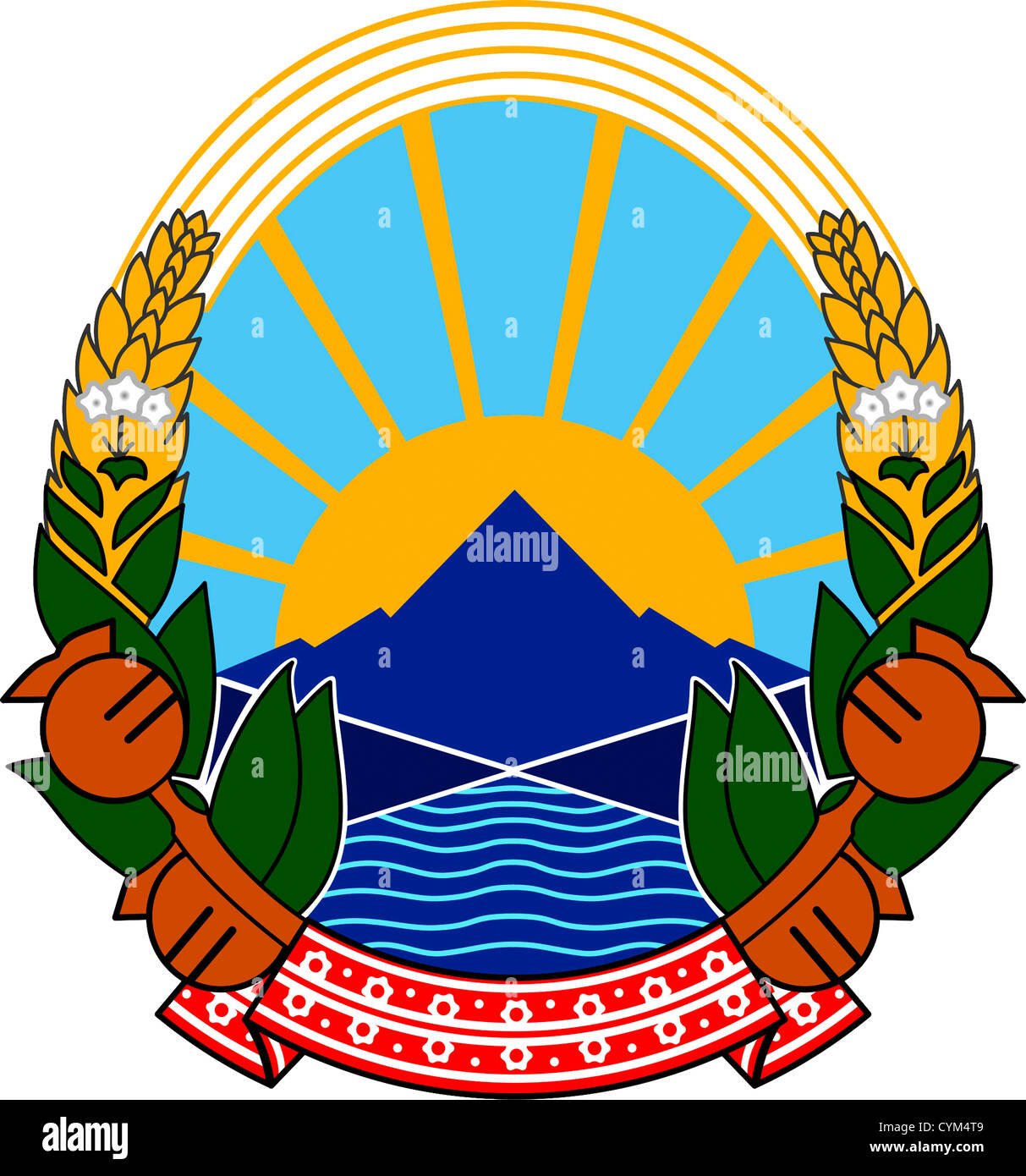 National coat of arms of the Republic of Macedonia Stock Photo - Alamy