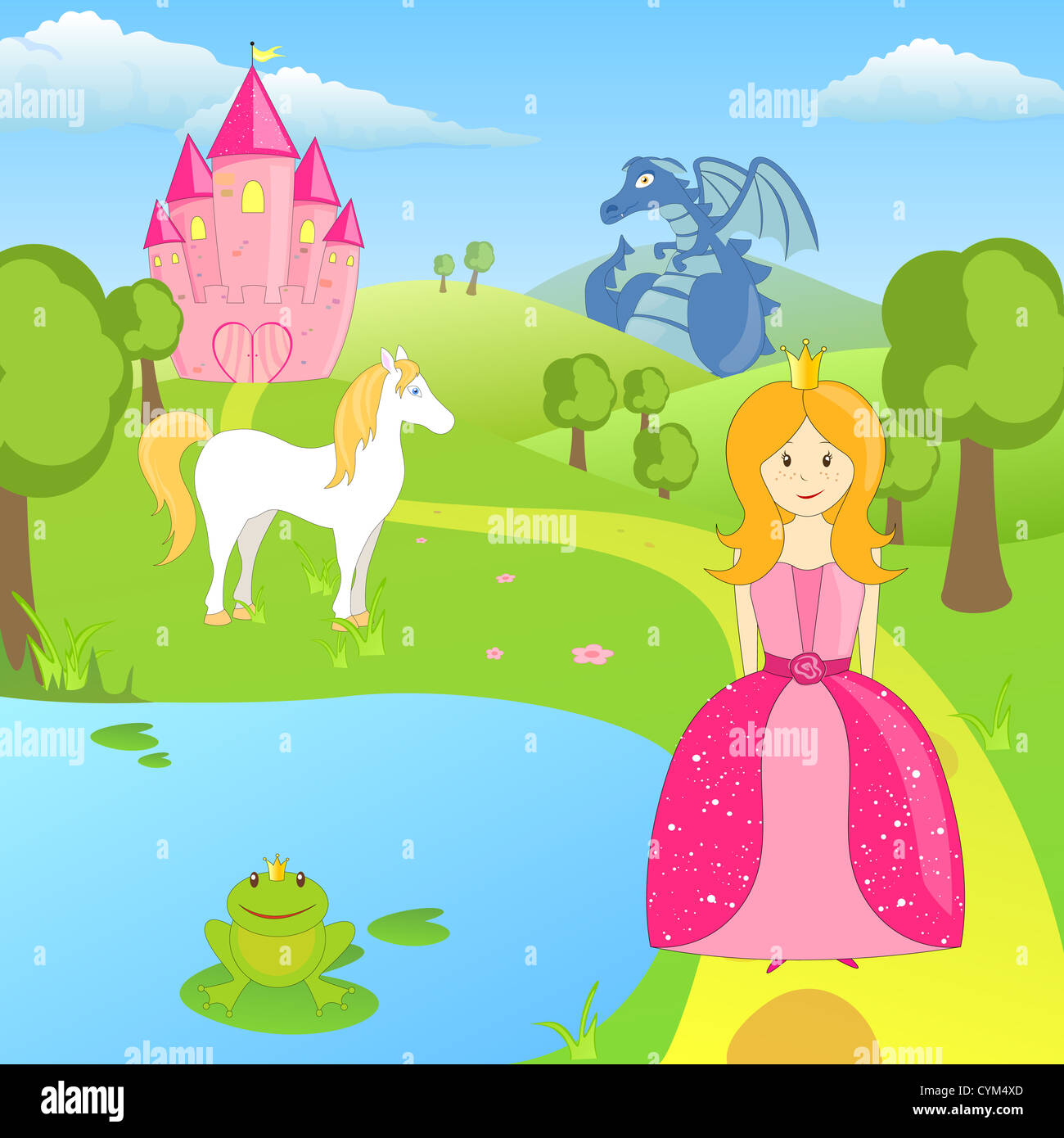 Cartoon castle dragon hi-res stock photography and images - Alamy
