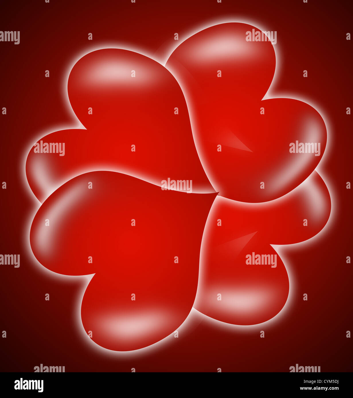 red four heart shape ilustration Stock Photo - Alamy
