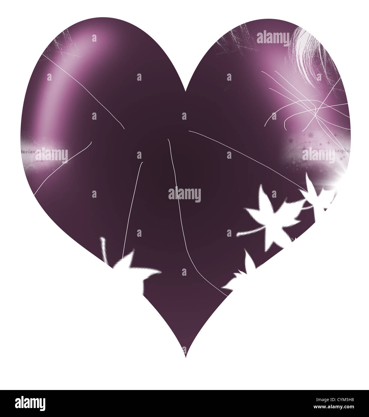 violet abstract heart shape ilustration Stock Photo - Alamy