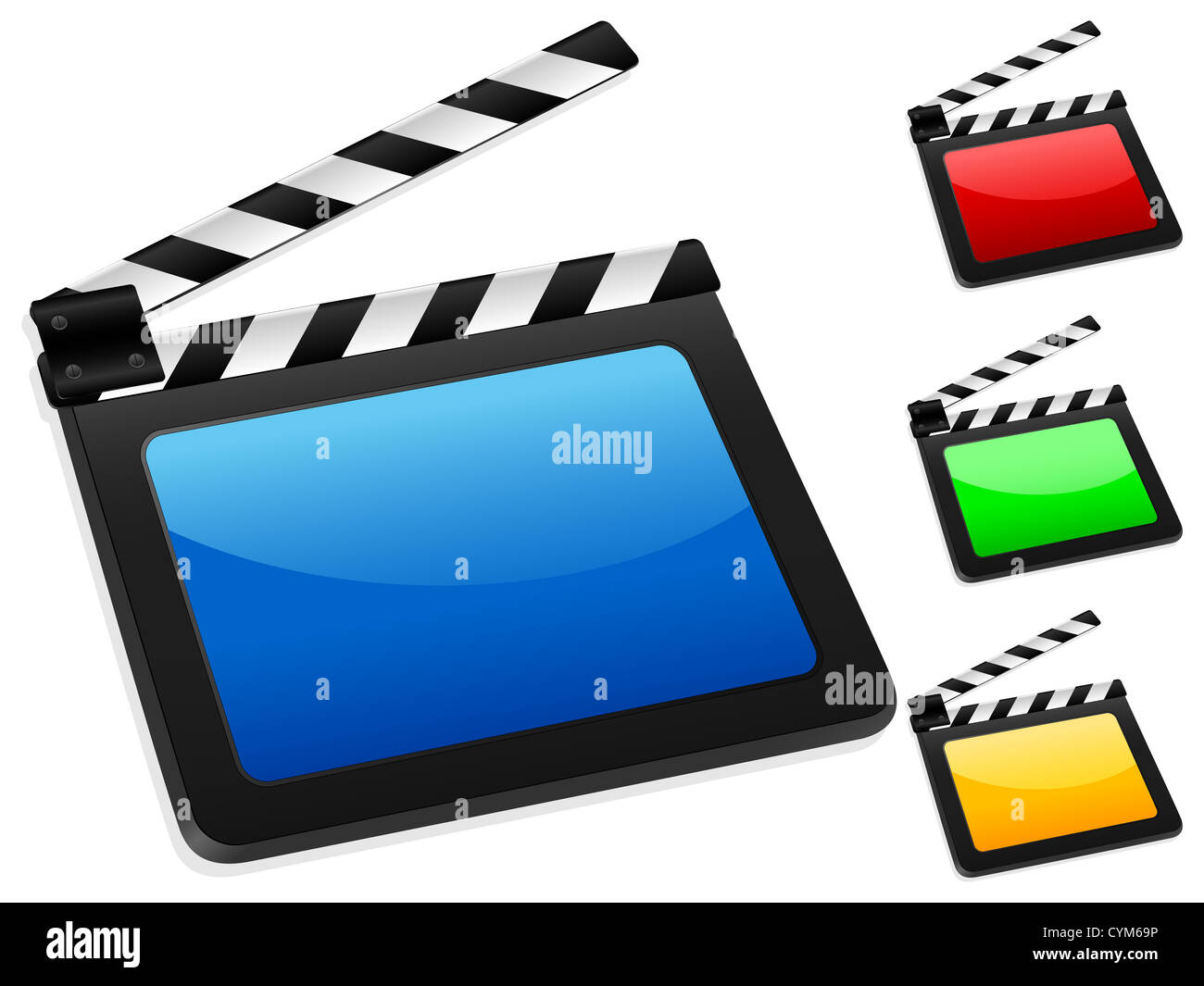3D digital movie clapper board. Vector illustration Stock Photo - Alamy