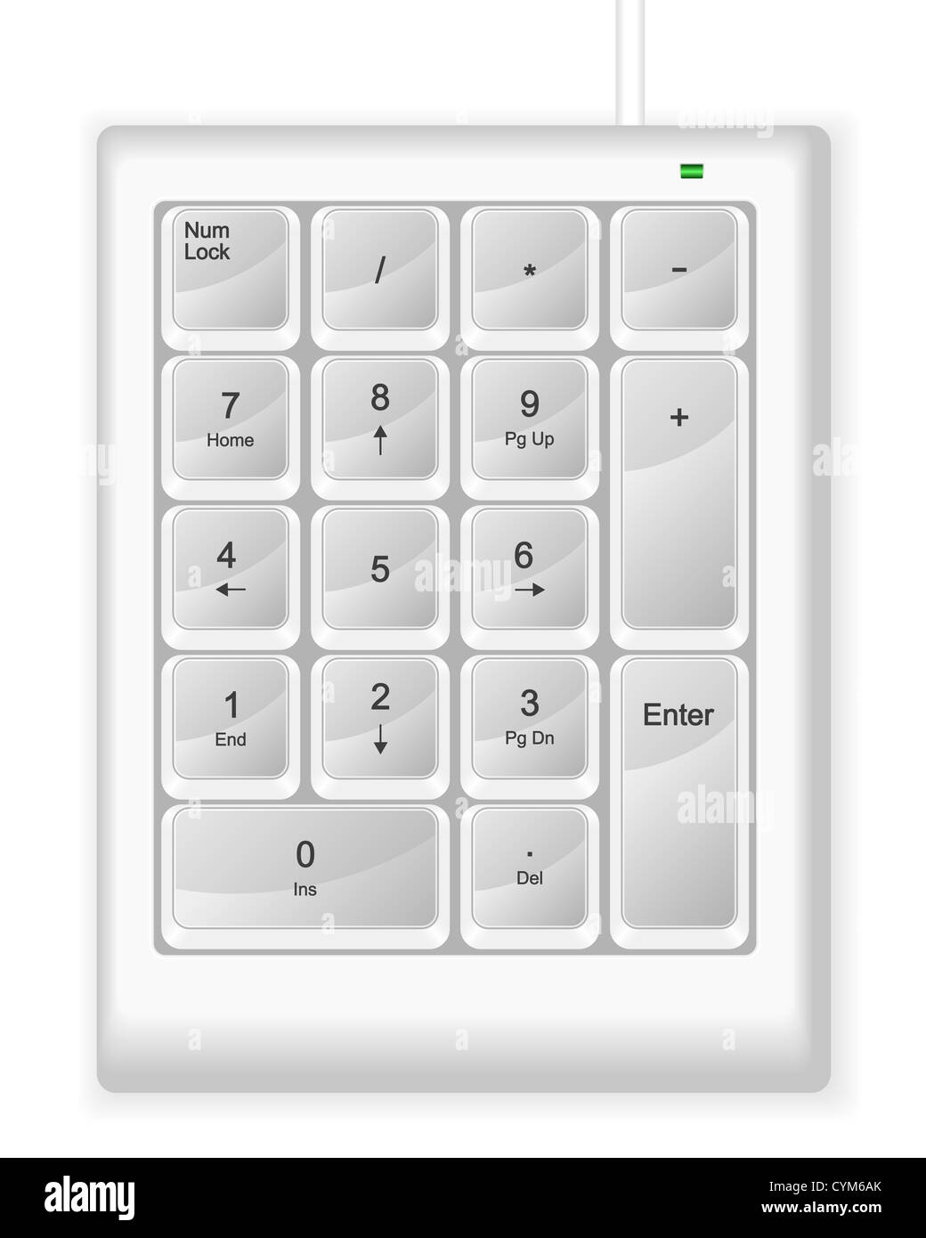 White computer numeric keyboard. Vector illustration Stock Photo - Alamy