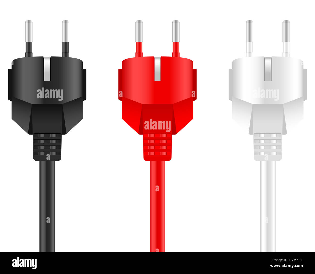 Power cords on a white background. Vector illustration Stock Photo - Alamy