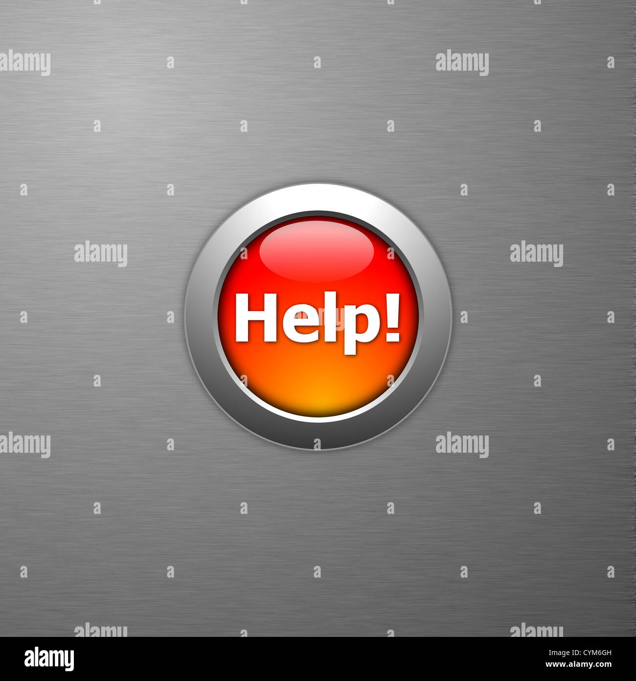 red help button on metal a texture Stock Photo - Alamy