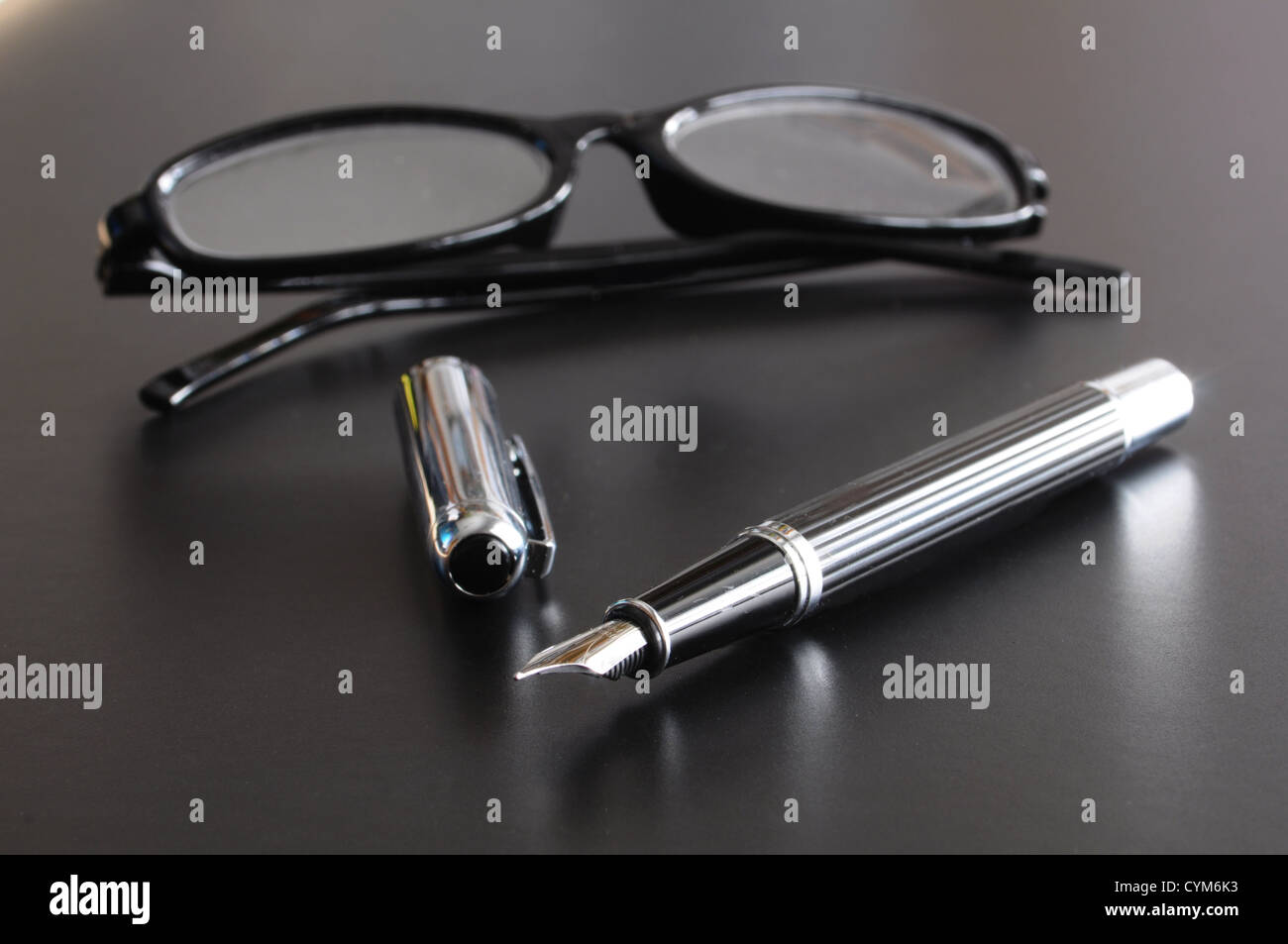 black business pen with copyspace for a text message Stock Photo - Alamy