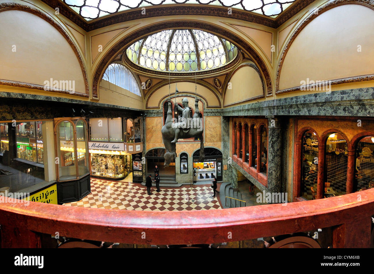 Prague, Czech Republic. Lucerna Palace. Shopping arcade; parody of the ...