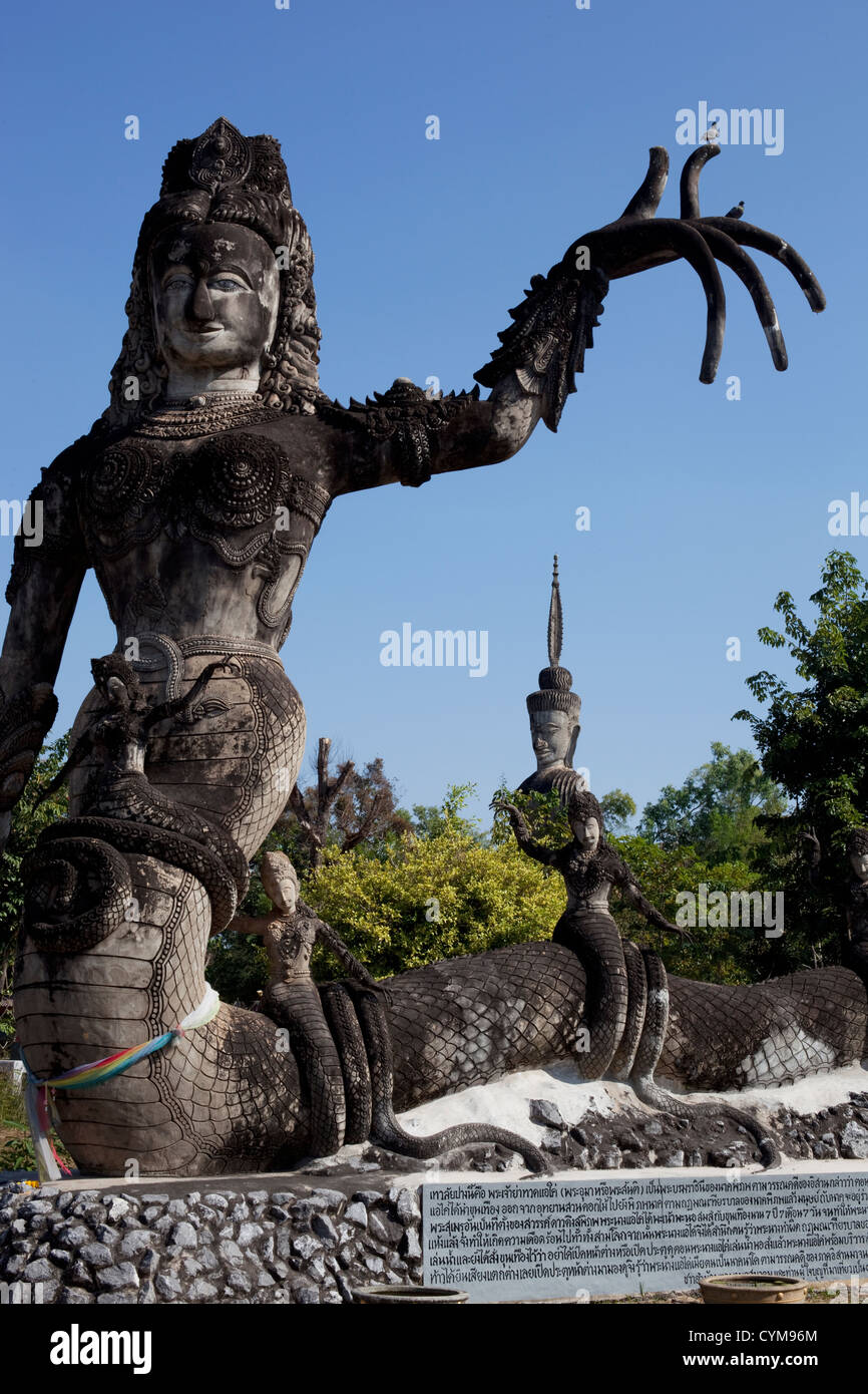 Thailand, Sculpture in the Sala Kaew Ku sculpture park Stock Photo - Alamy