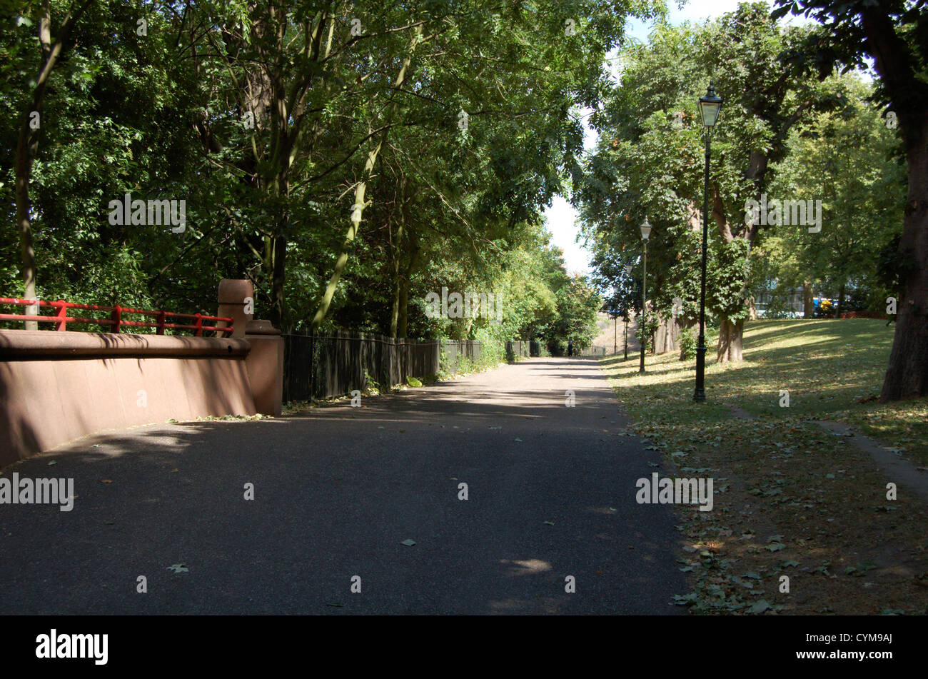 Tree lined path in Battersea Park in London, England Stock Photo - Alamy