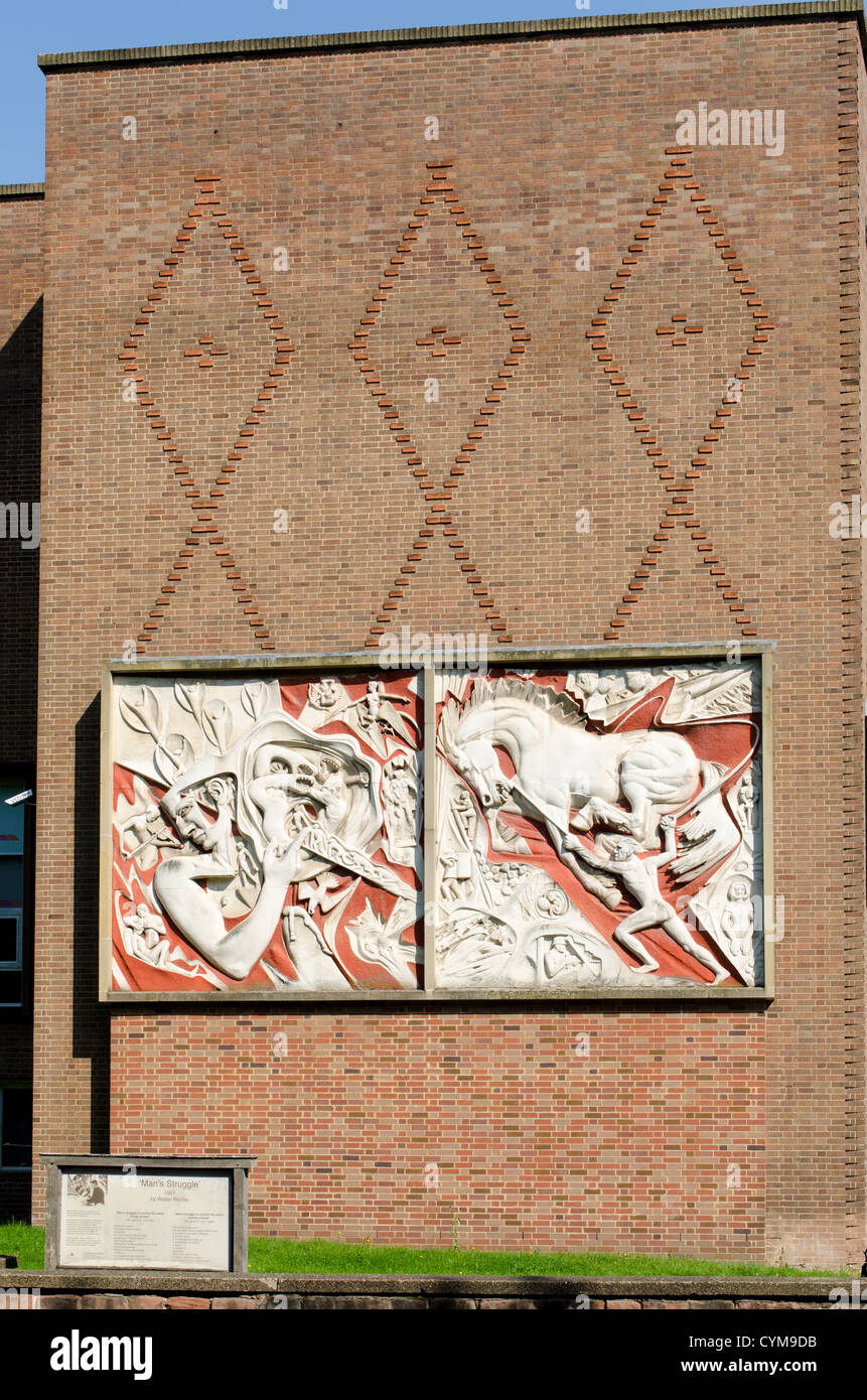 Man's Struggle by Walter Ritchie on the wall of the Herbert Building in ...
