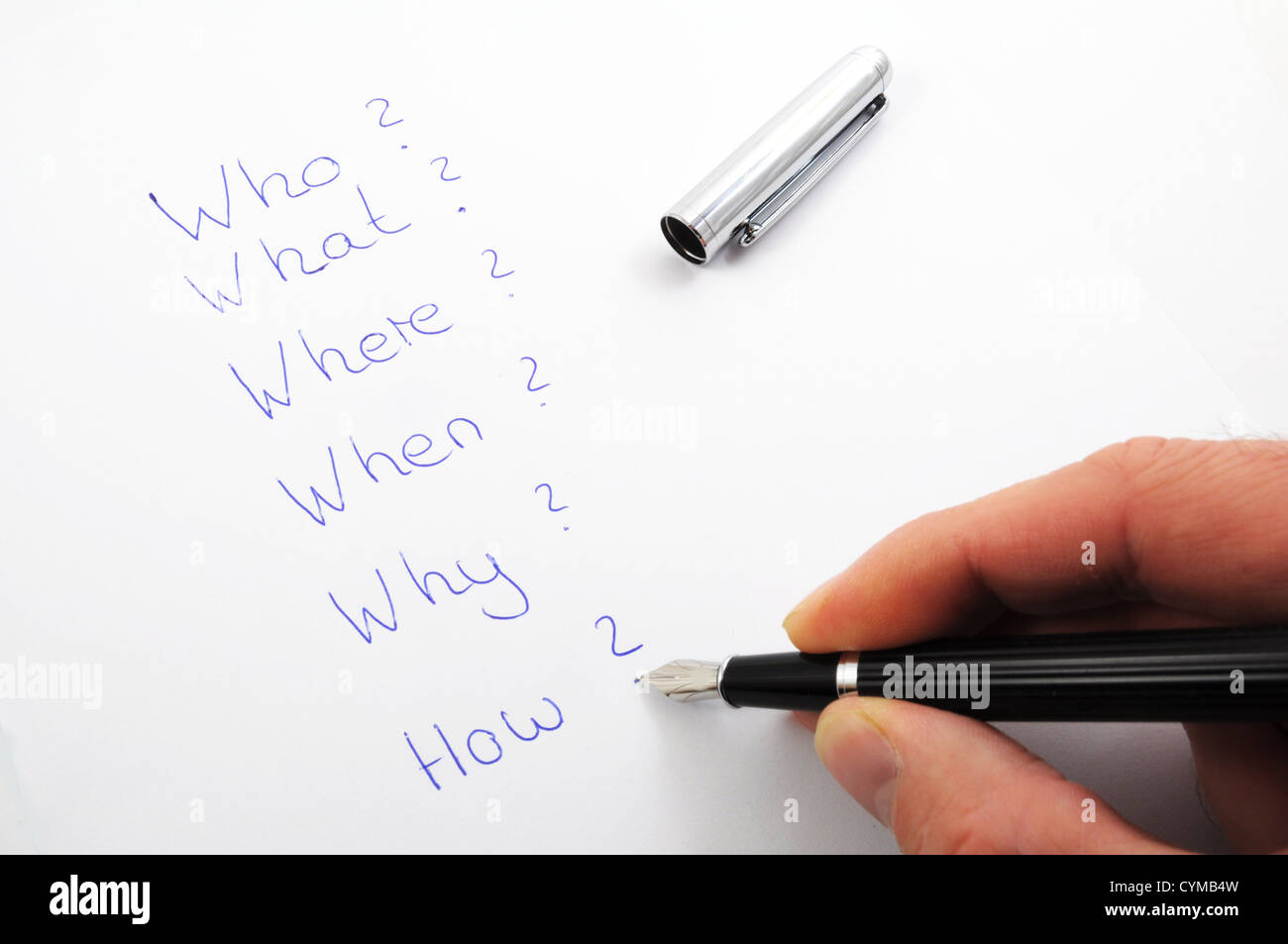 questions like who what where when why and how Stock Photo - Alamy