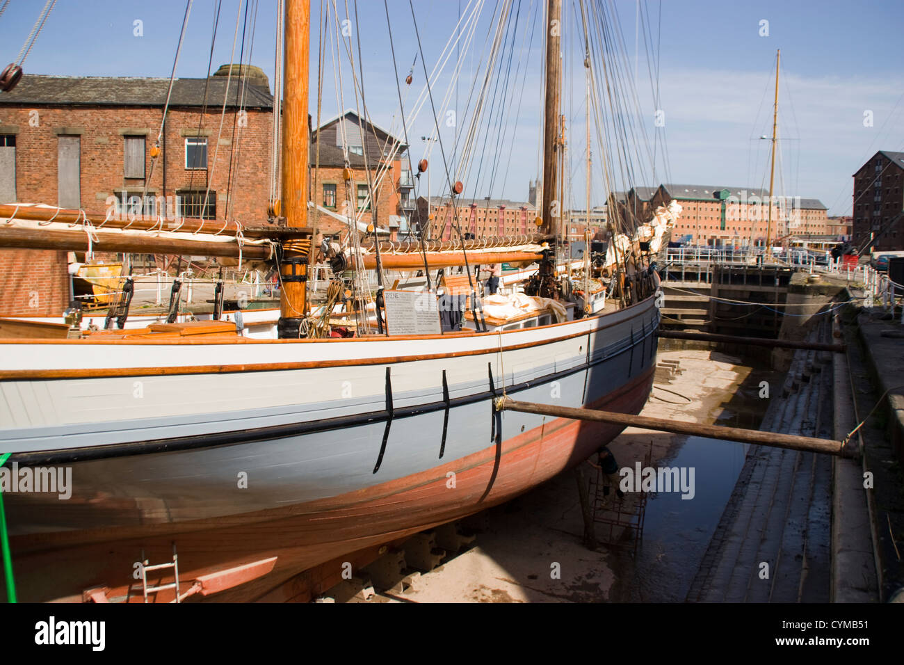 Trading Ketch Irene in dry dock canal basin Gloucester Docks ...
