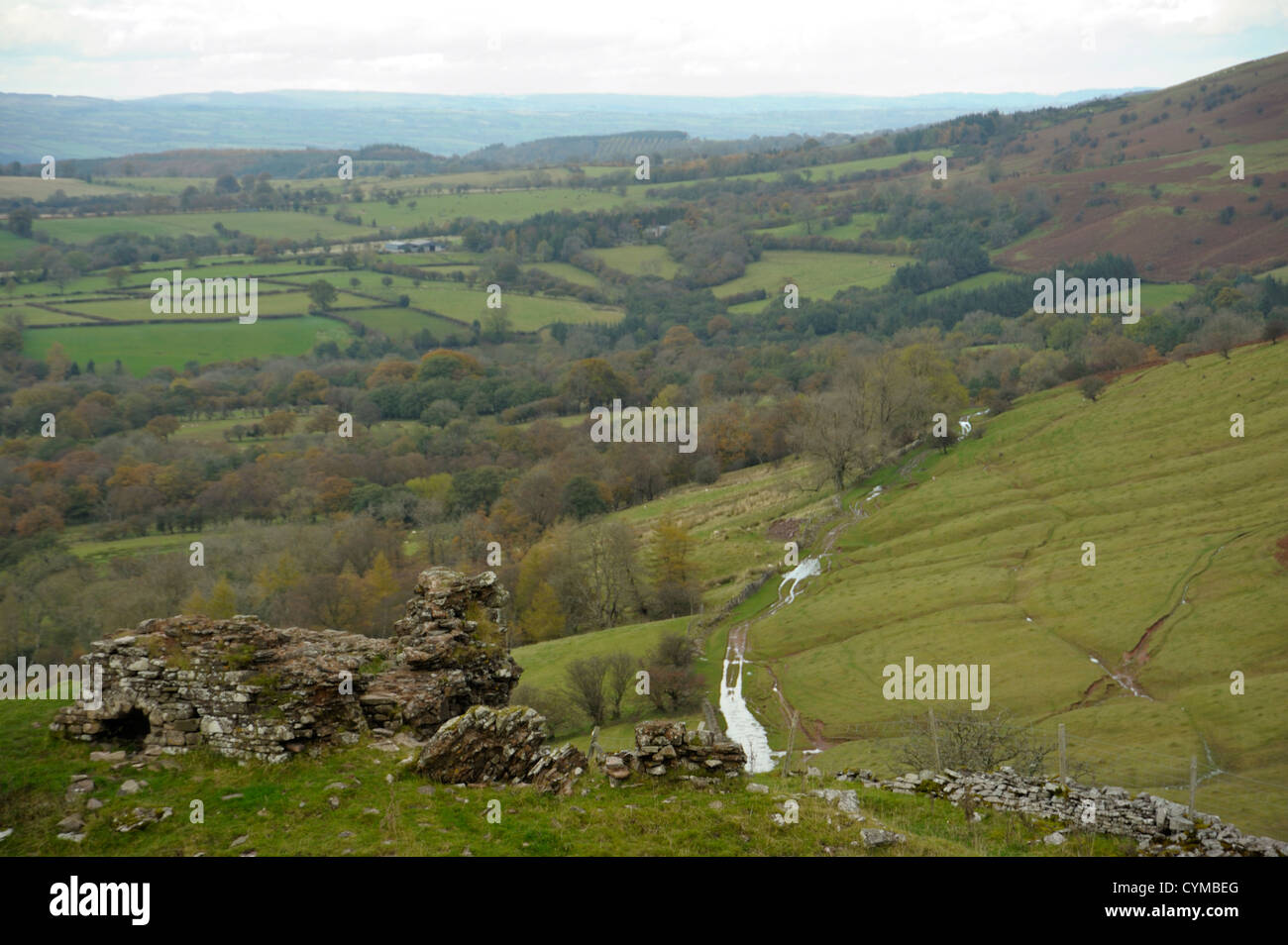 Castell Dinas, the highest castle in Wales Stock Photo - Alamy
