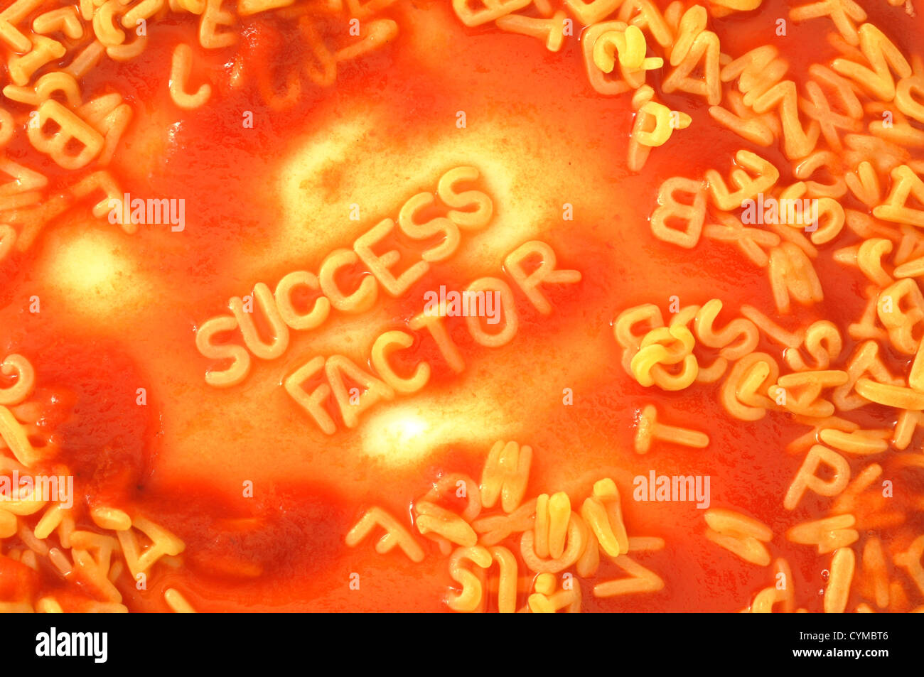 business success shown by food alphabet at lunch Stock Photo - Alamy