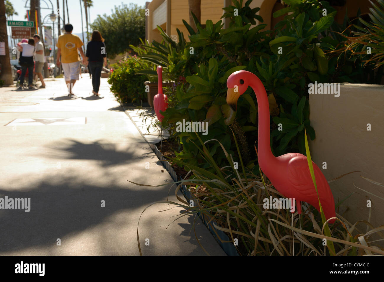 flamingo street palm springs Stock Photo - Alamy