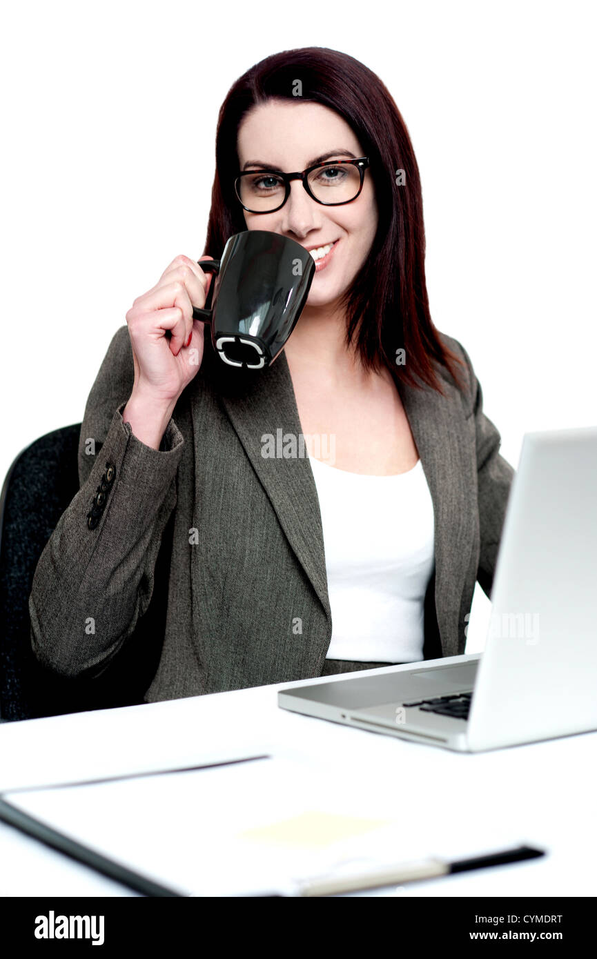 Work time woman computer hi-res stock photography and images - Alamy