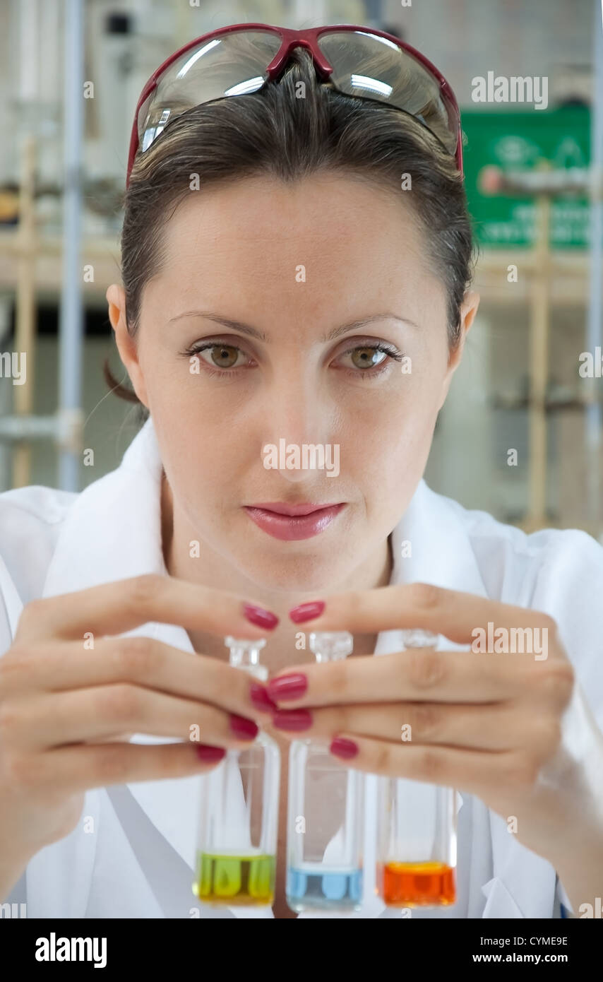 scientists conducting research in the chemical laboratory Stock Photo ...