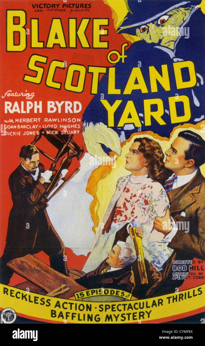BLAKE OF SCOTLAND YARD Poster for Victory Pictures 1937 film serial ...