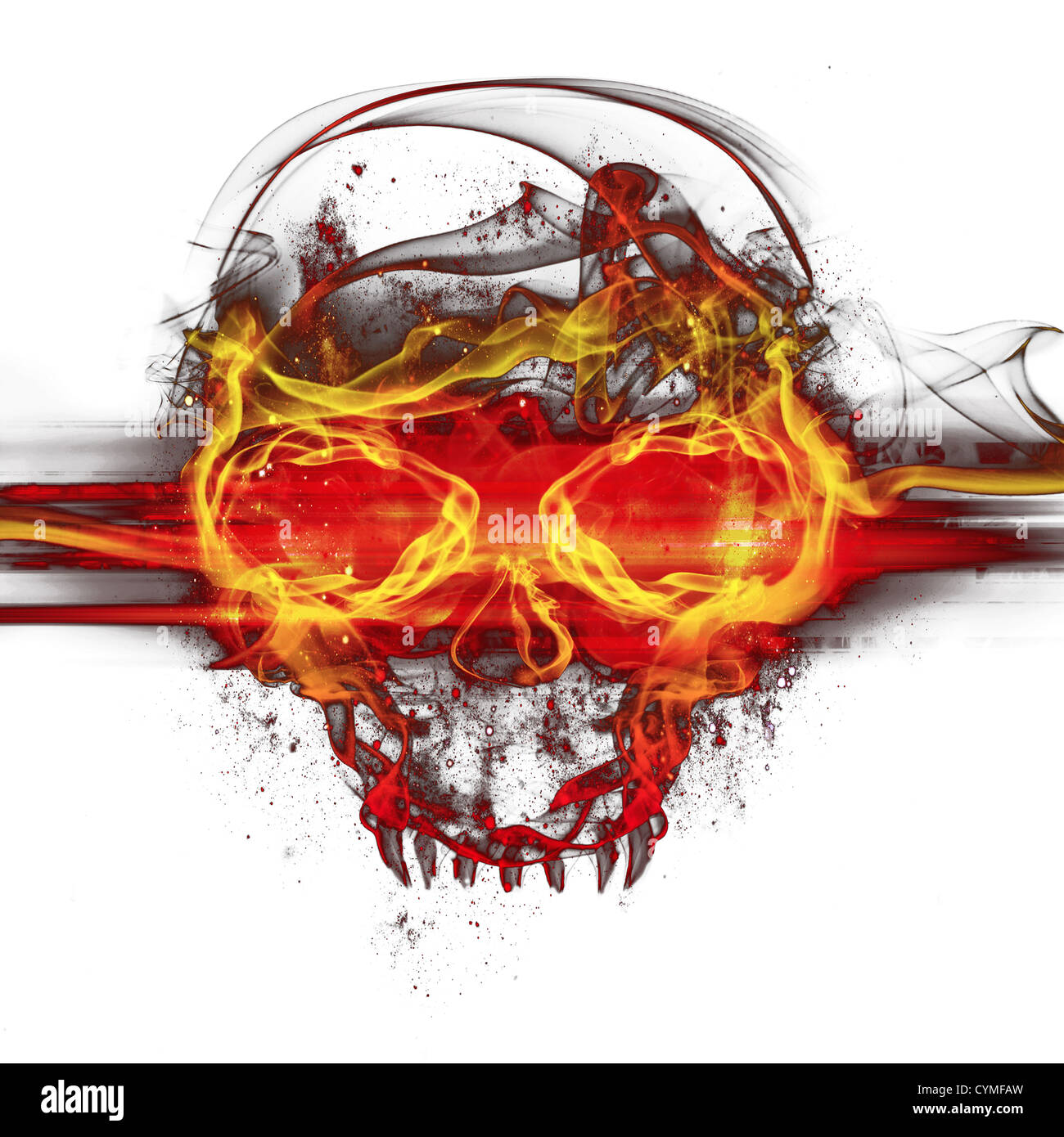 flames skull on white background Stock Photo - Alamy