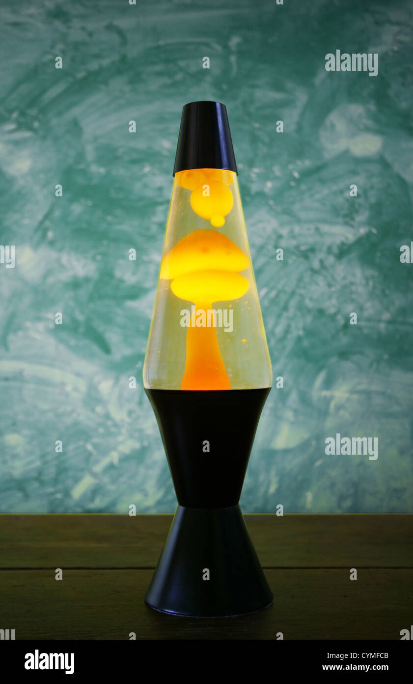 Lava lamp with yellow contents Stock Photo - Alamy