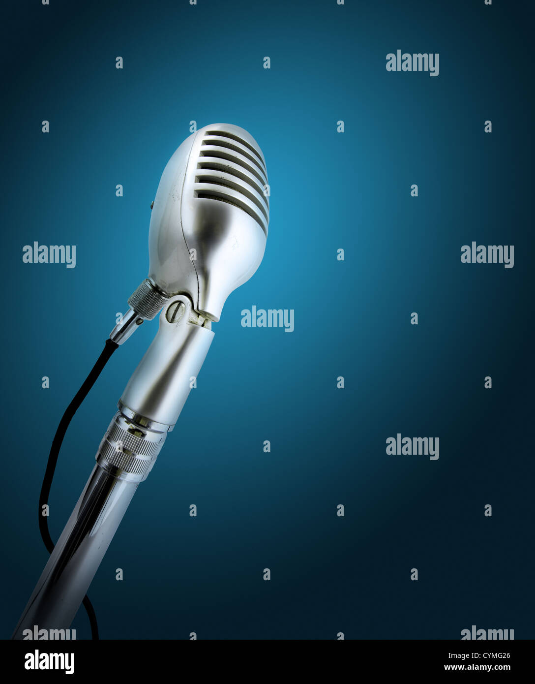 Retro style microphone Stock Photo - Alamy