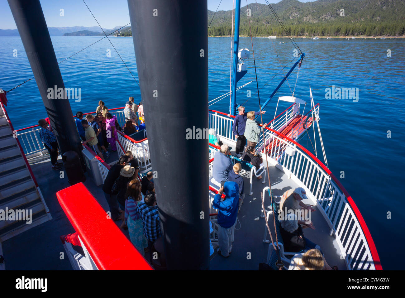 Lake Tahoe - cruise on MS Dixie II paddlewheel steamer Stock Photo - Alamy