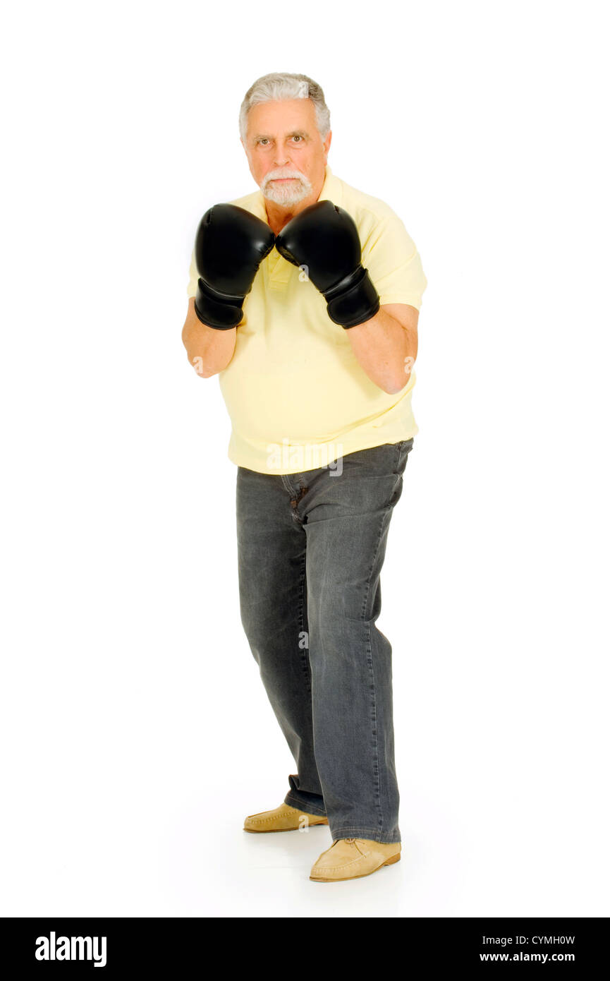 elderly man with boxing gloves Stock Photo - Alamy