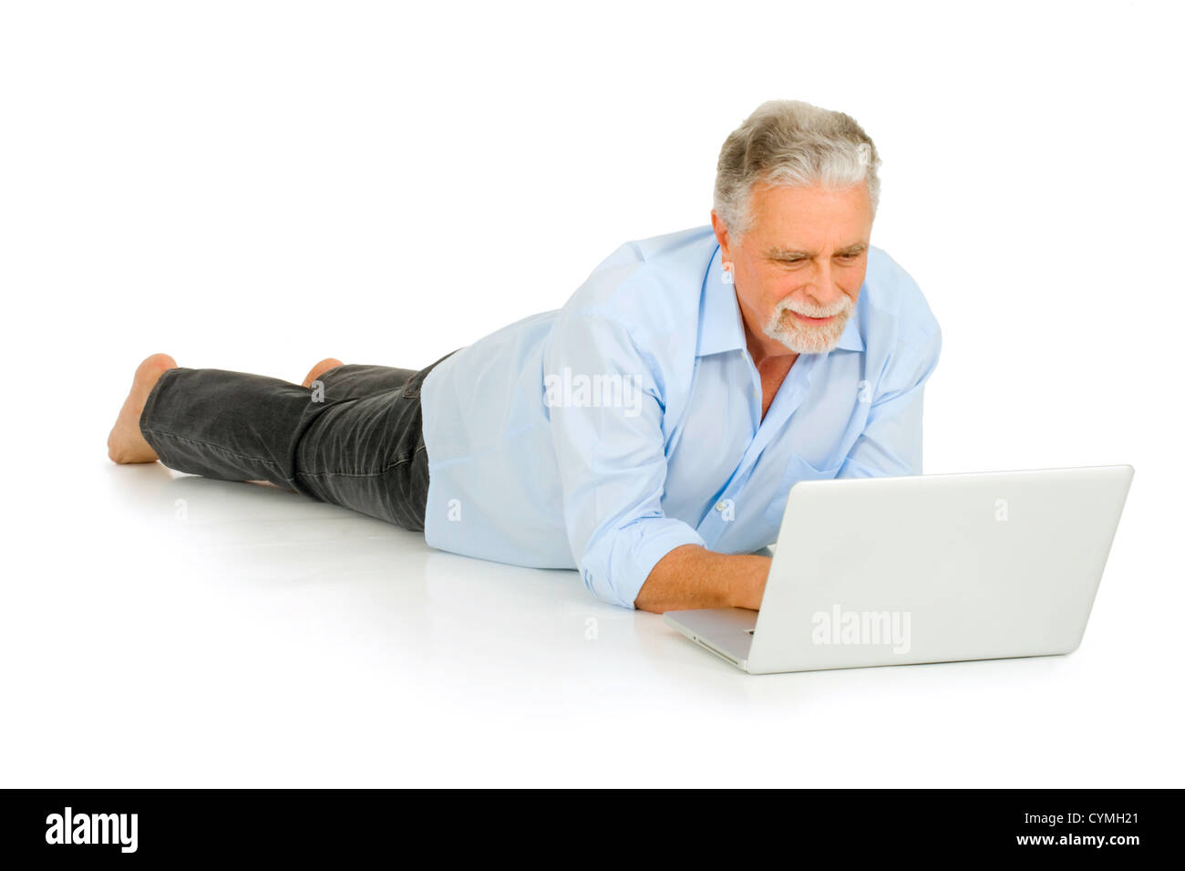 elderly man using laptop Stock Photo - Alamy