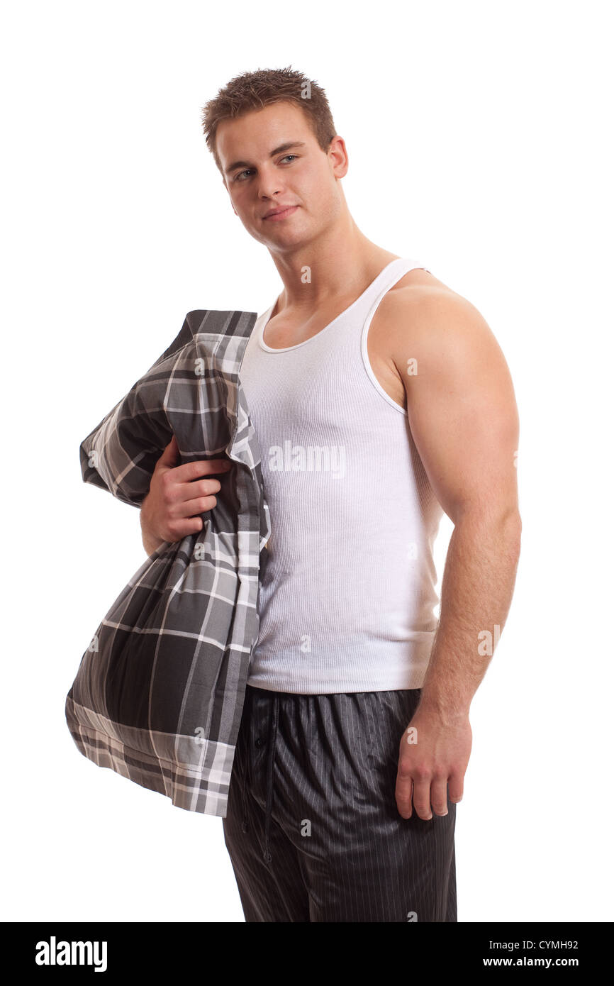 Man in Pajamas Stock Photo - Alamy