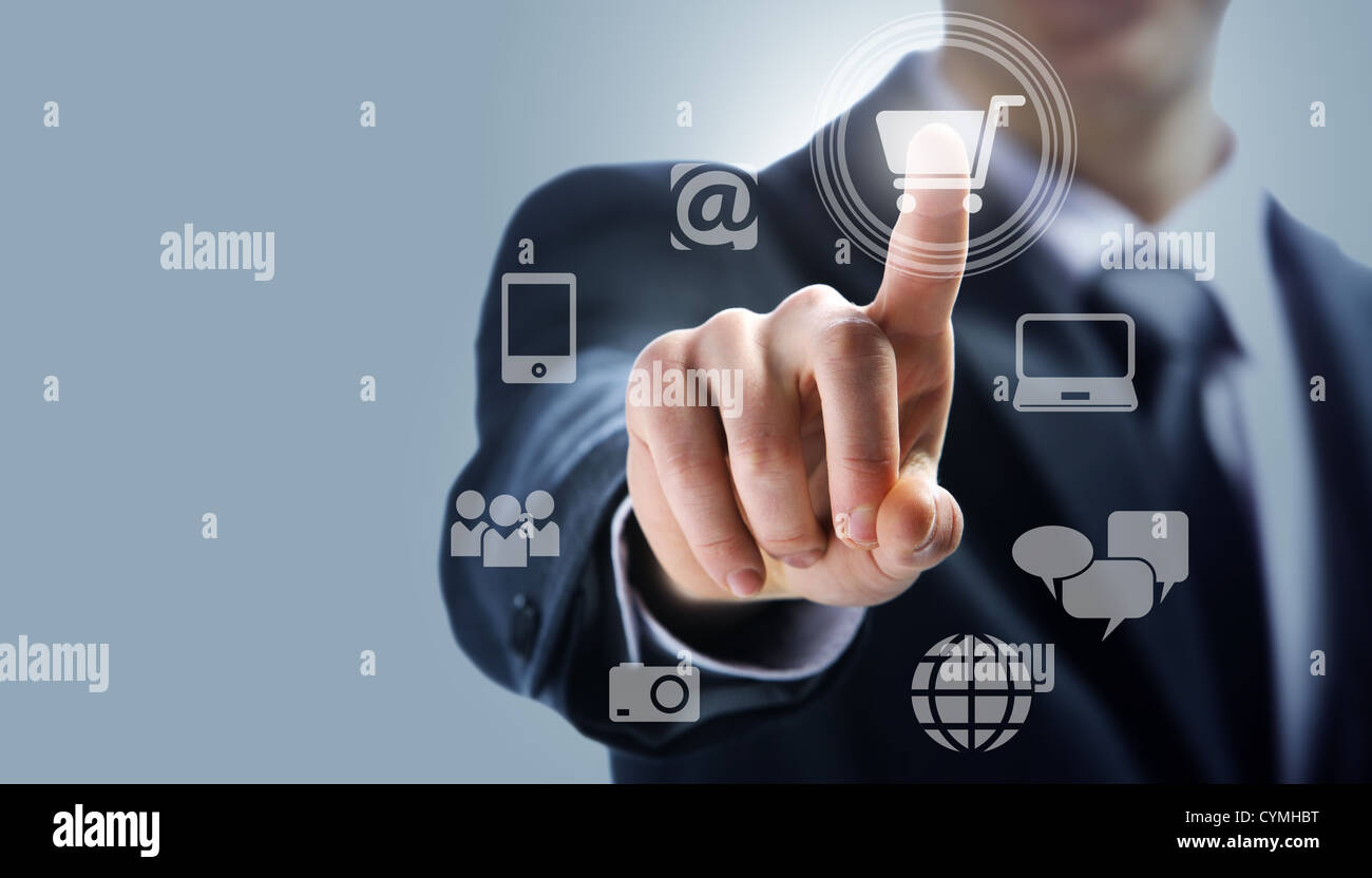 touchscreen interface:shopping over internet Stock Photo - Alamy