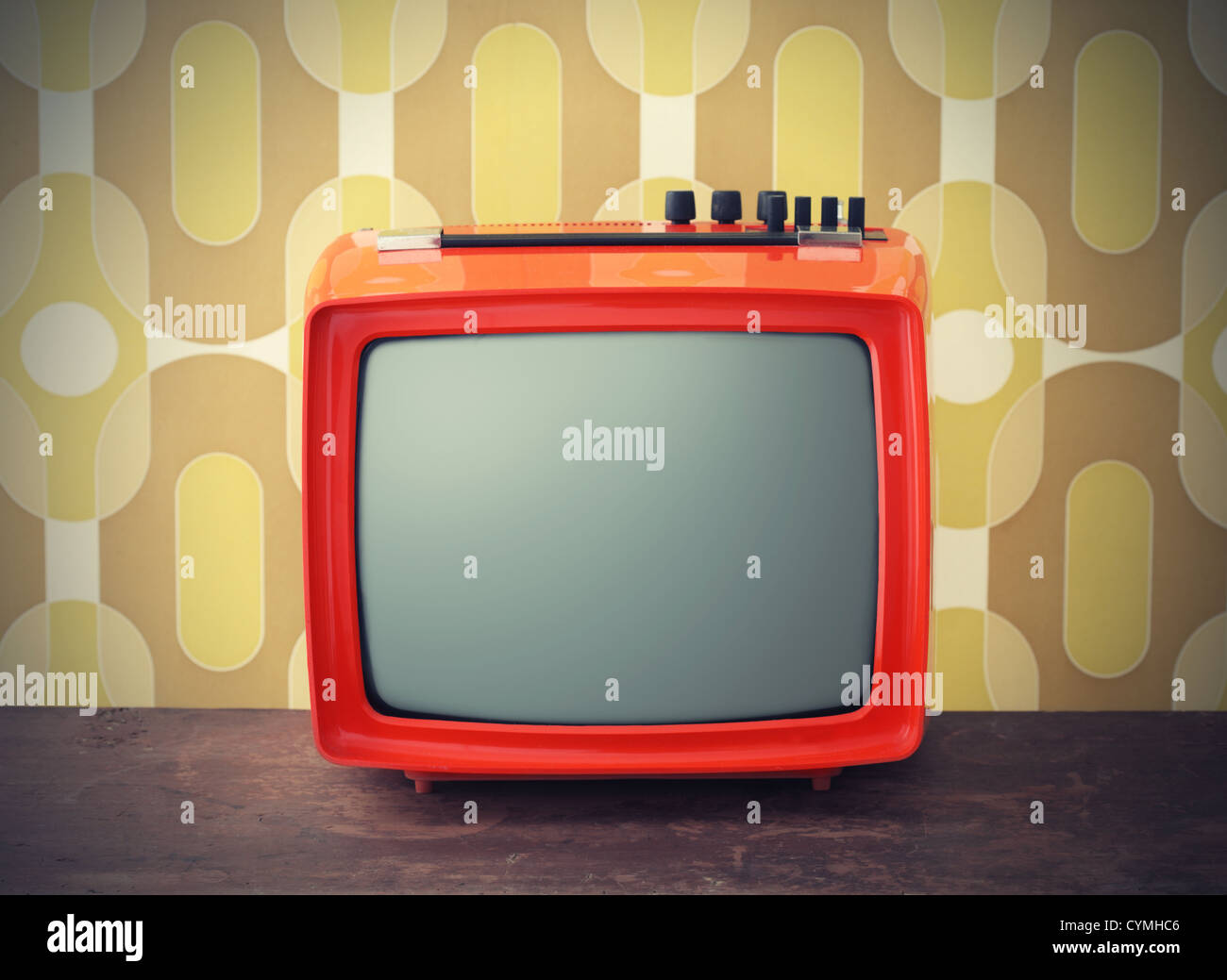 Old tv on vintage background hi-res stock photography and images - Alamy