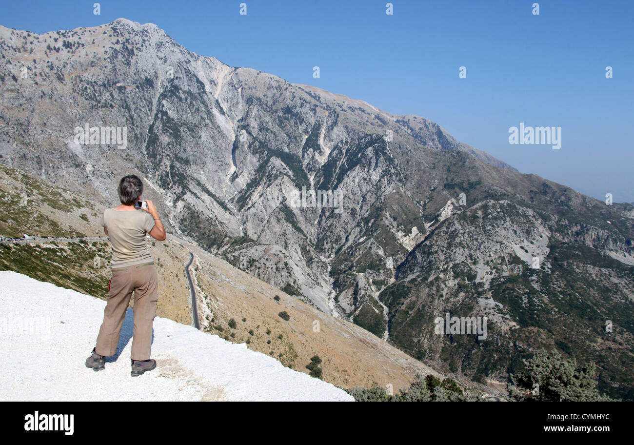 Admiring the View from the Llogara Pass in Southern Albania Stock Photo ...