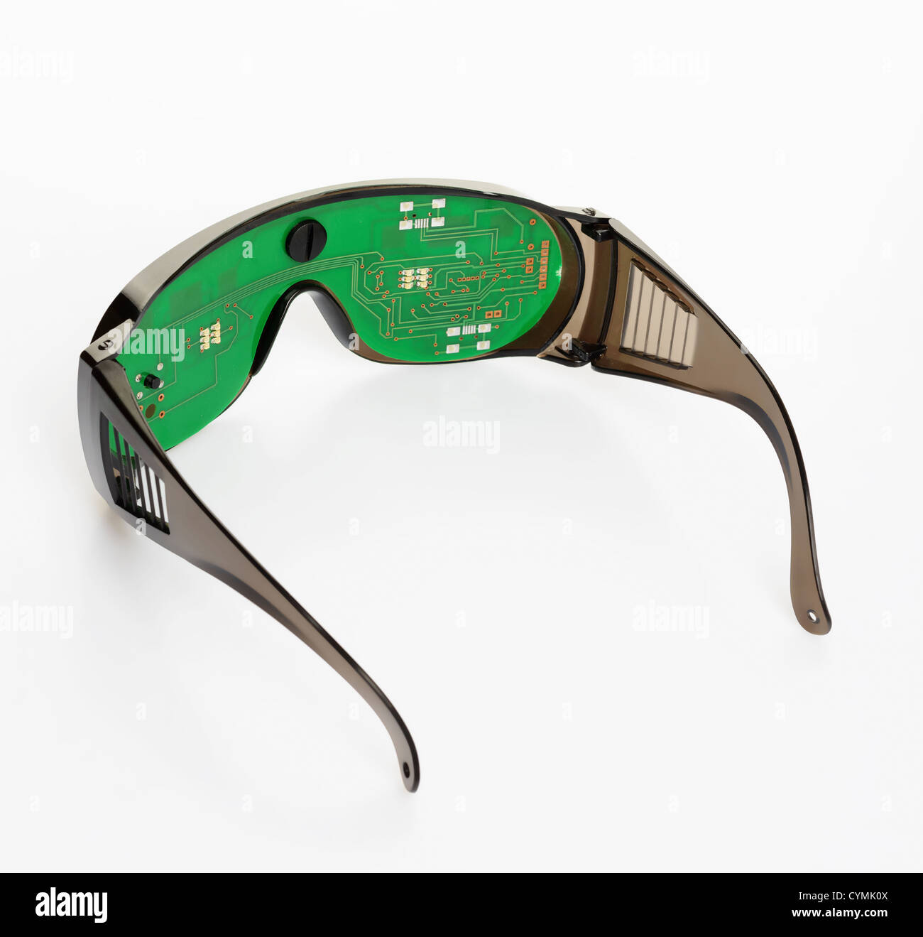 Futuristic eyeglasses with electronic chips instead of glass gadget ...