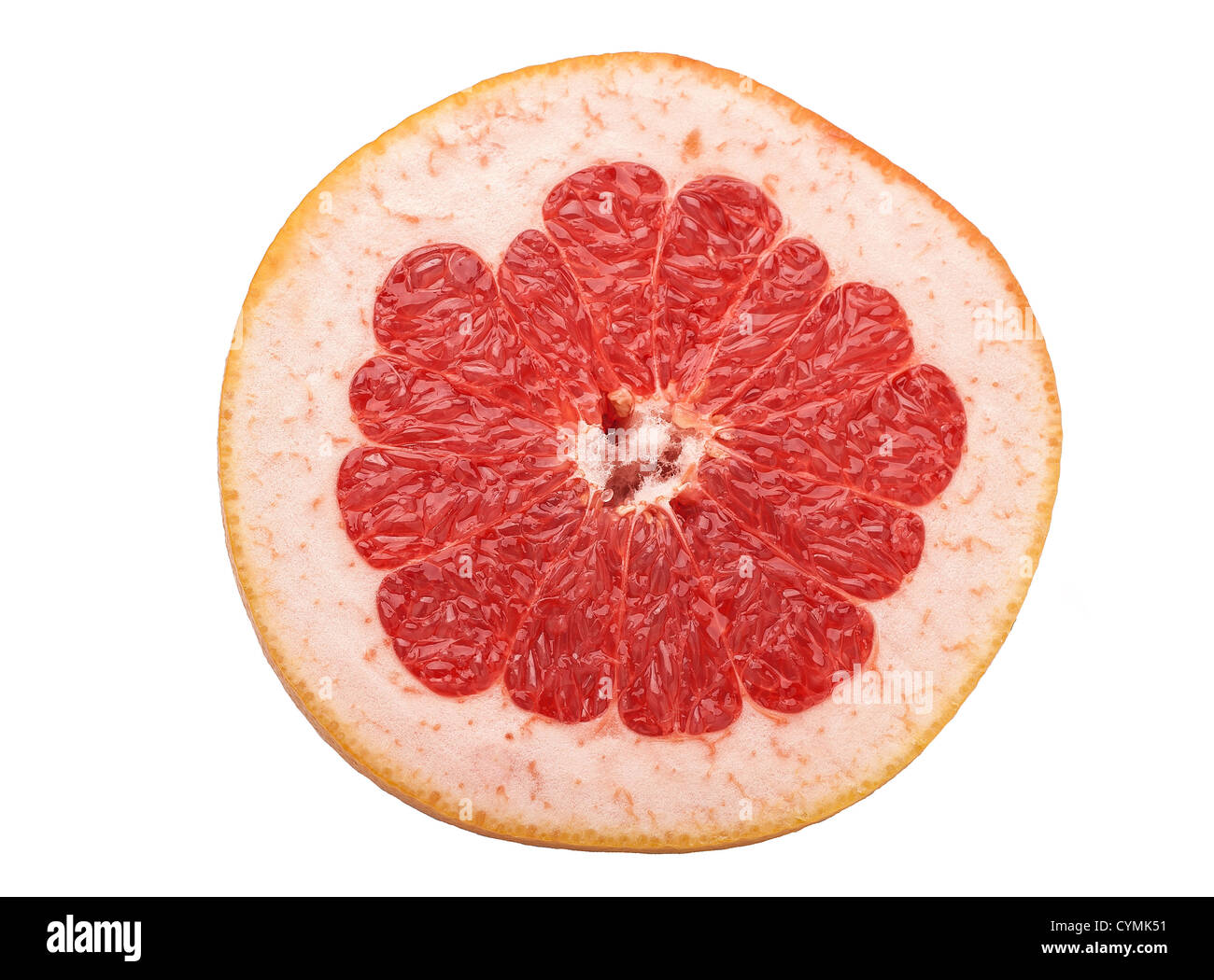 sliced raw red grapefruit on white background Stock Photo - Alamy