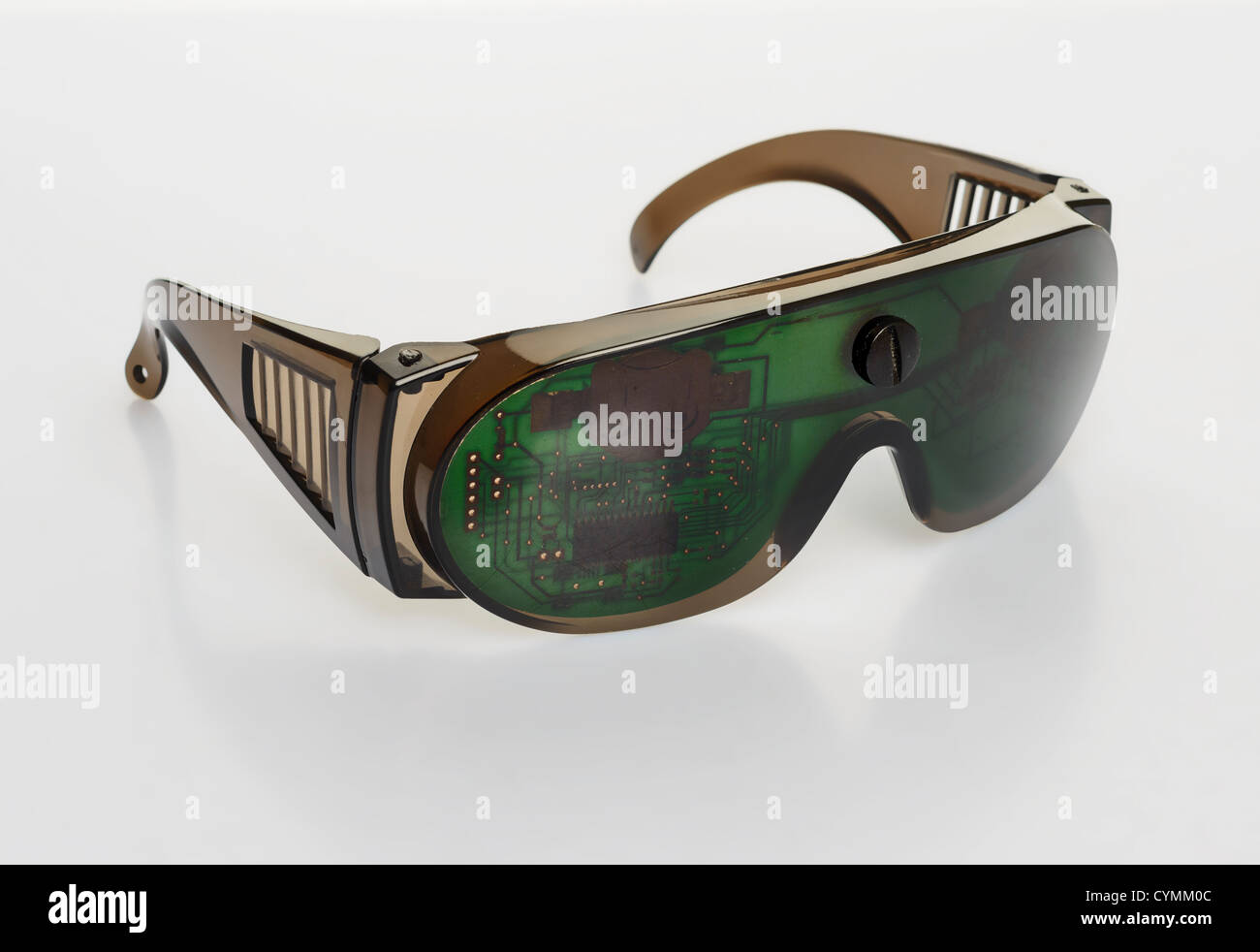 Futuristic eyeglasses with electronic chips instead of glass gadget ...