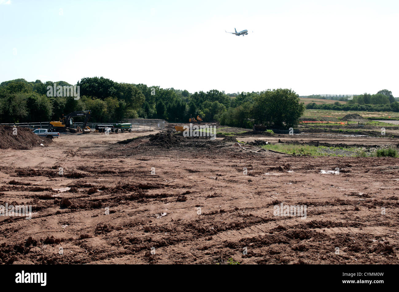 Birmingham Airport runway extension Stock Photo - Alamy