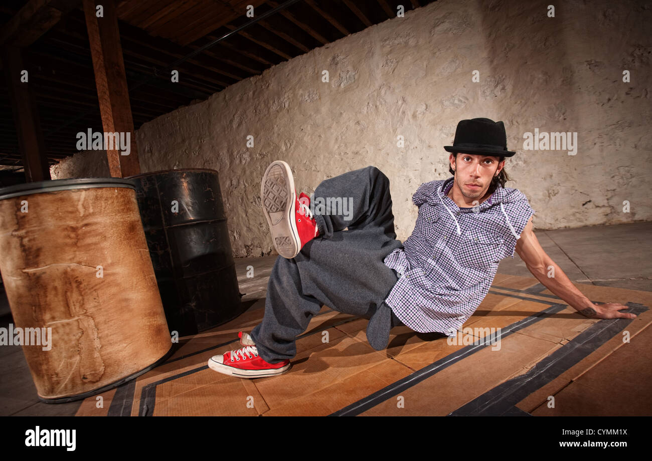 Handsome Mexican man performs break dancing moves Stock Photo - Alamy