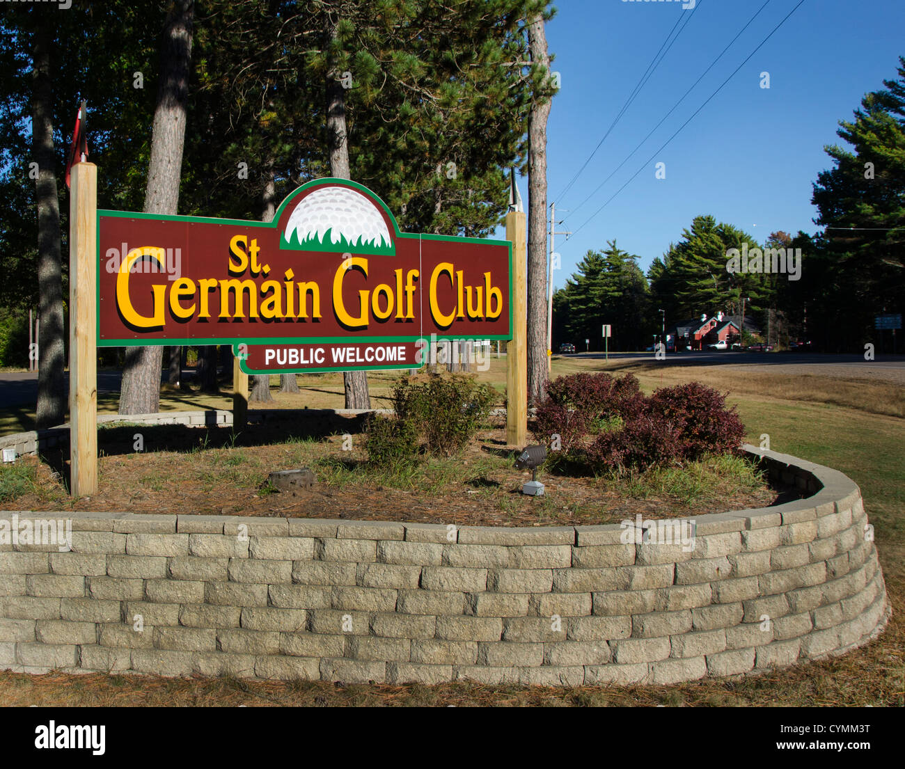 Sign for the St. Germain Golf Club in St. Germain, Wisconsin Stock ...