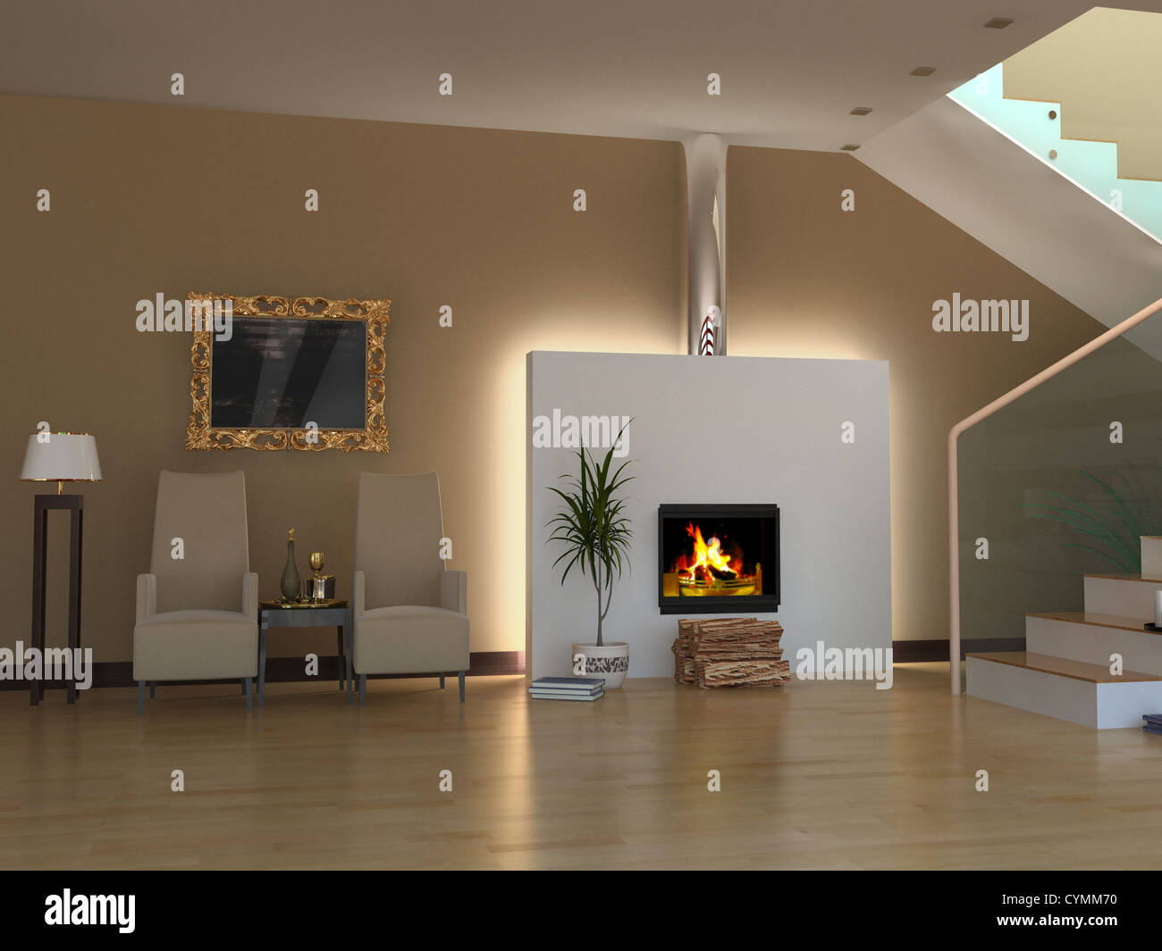 modern interior design (3d rendering Stock Photo - Alamy