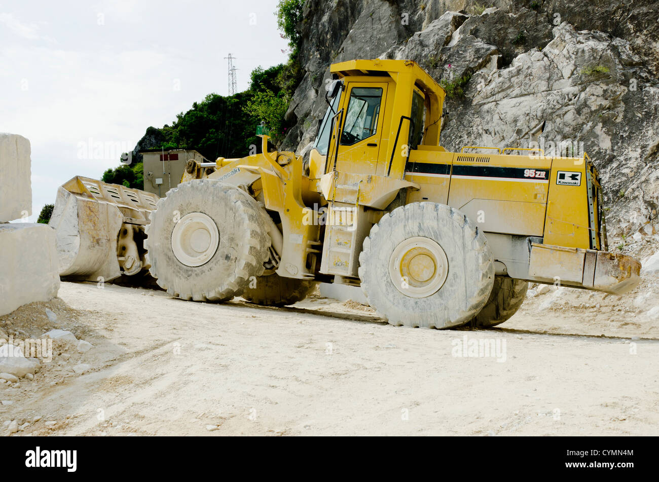 Mining front loader in at the Carrara mines, in Carrara Italy Stock ...