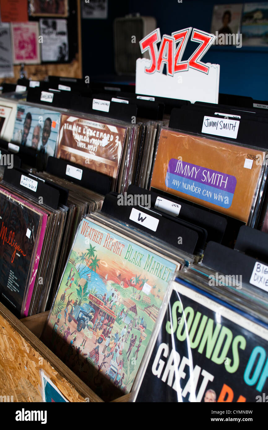 Records at a record store in the Jazz section Stock Photo - Alamy
