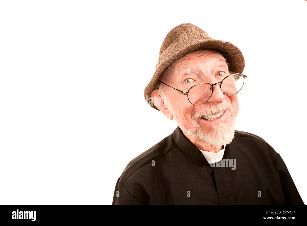 Friendly Priest or Pastor on a White Background Stock Photo - Alamy