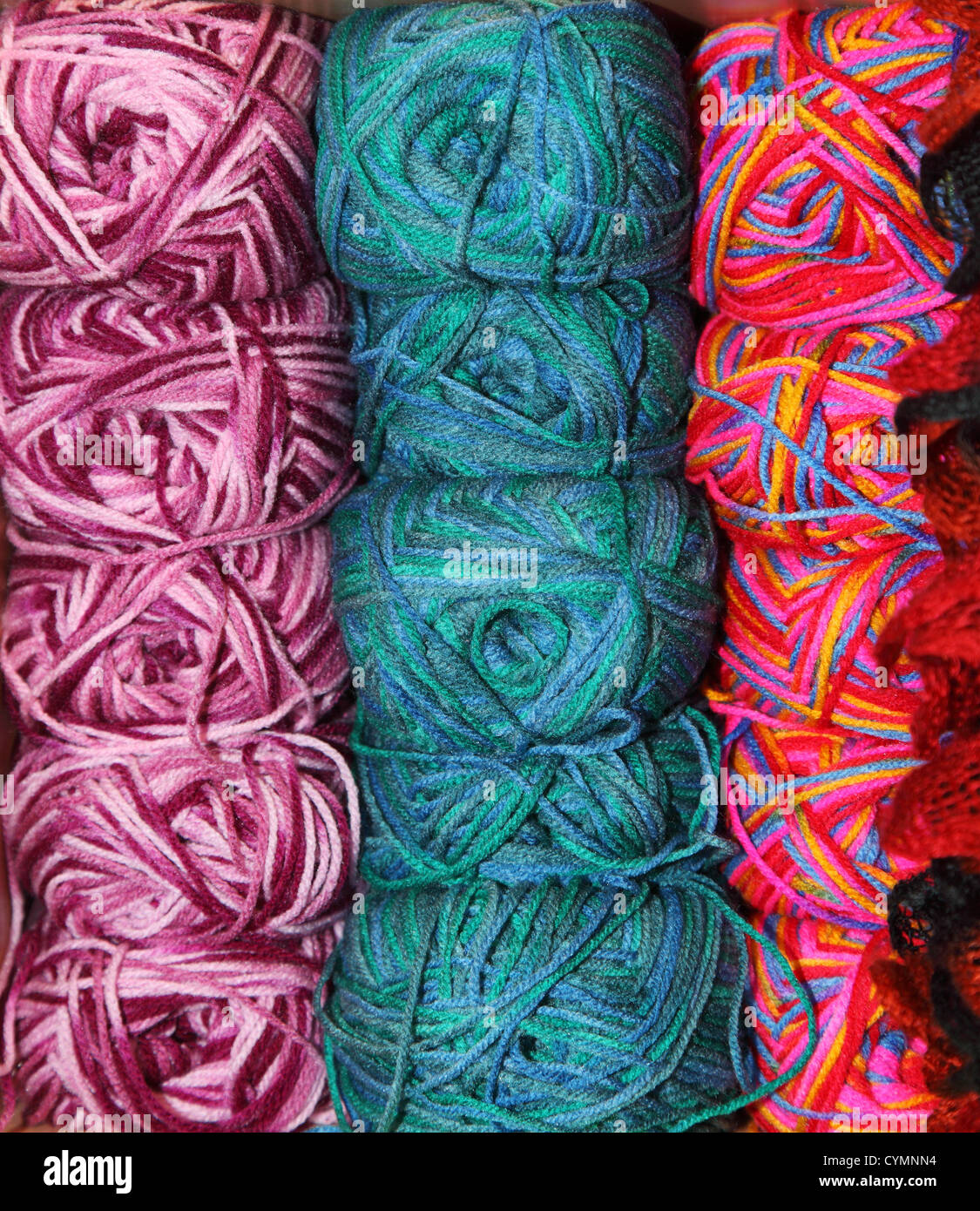 Colourful balls of wool Stock Photo - Alamy