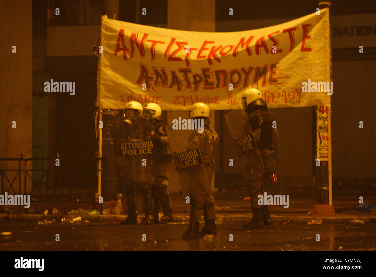 Nov. 7, 2012 - Athens, Greece - Riots outside the Greek parliament ...