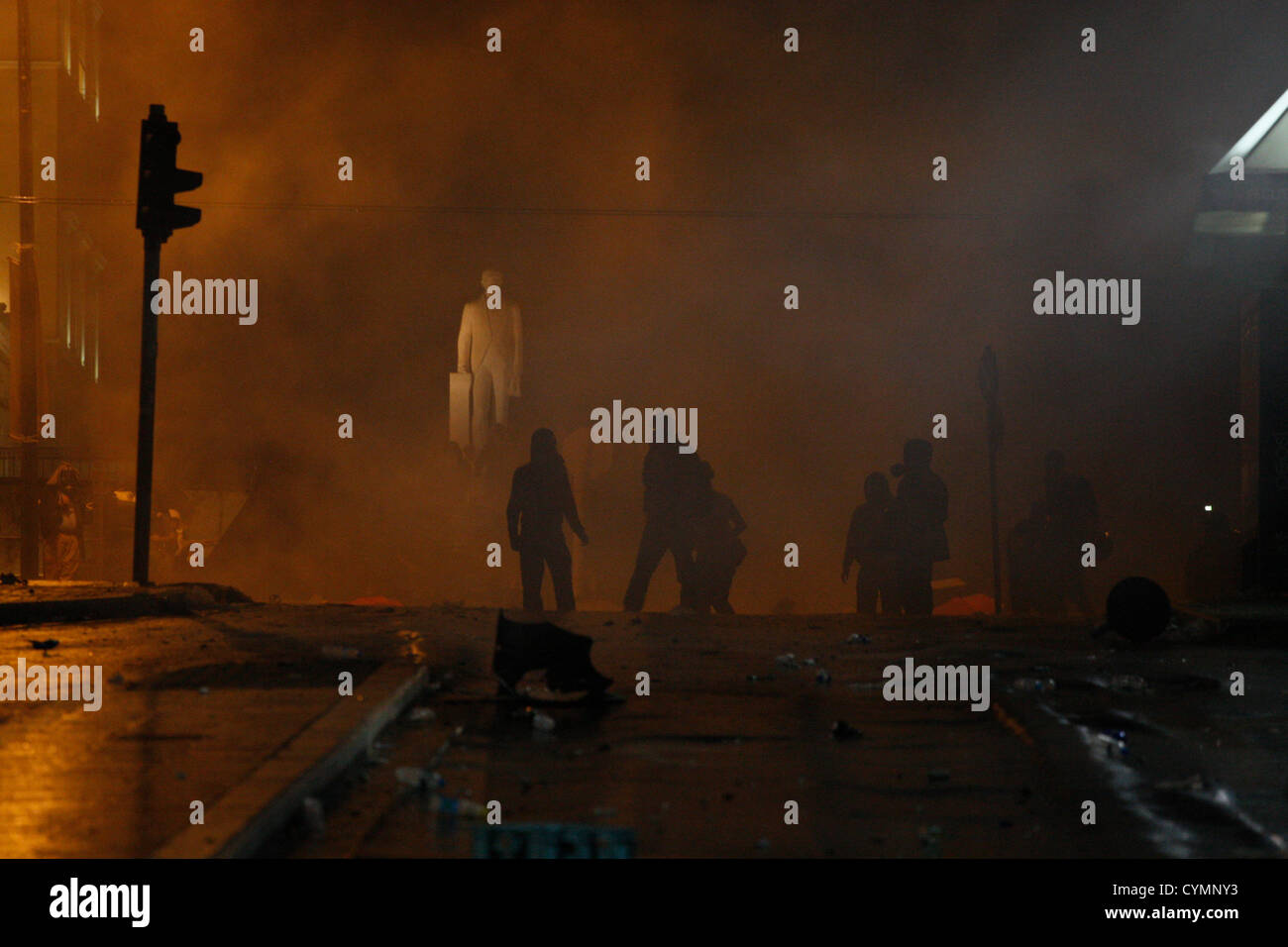 Nov. 7, 2012 - Athens, Greece - Riots outside the Greek parliament ...