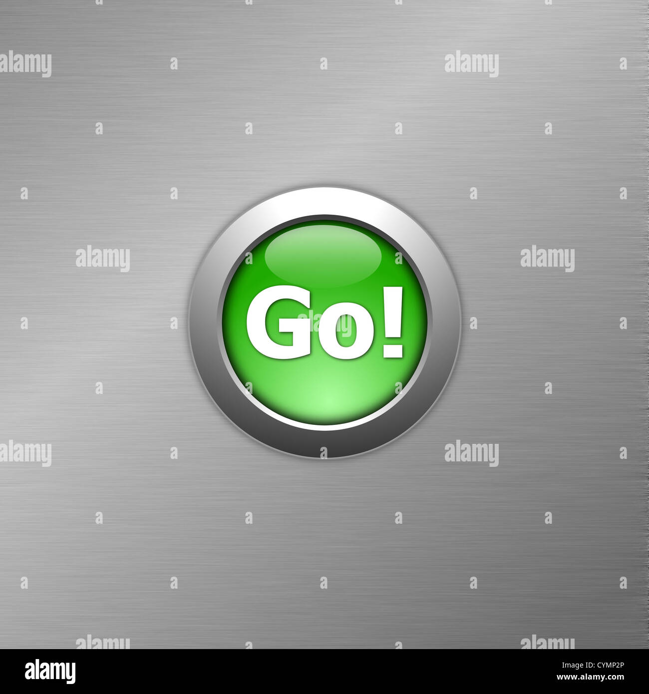 green go button on metal a texture Stock Photo - Alamy
